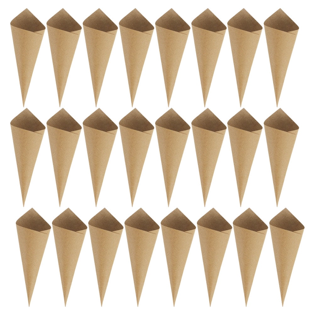 OUNONA Elegant Foldable Paper Cones for Home in Light Yellow 90pcs ...