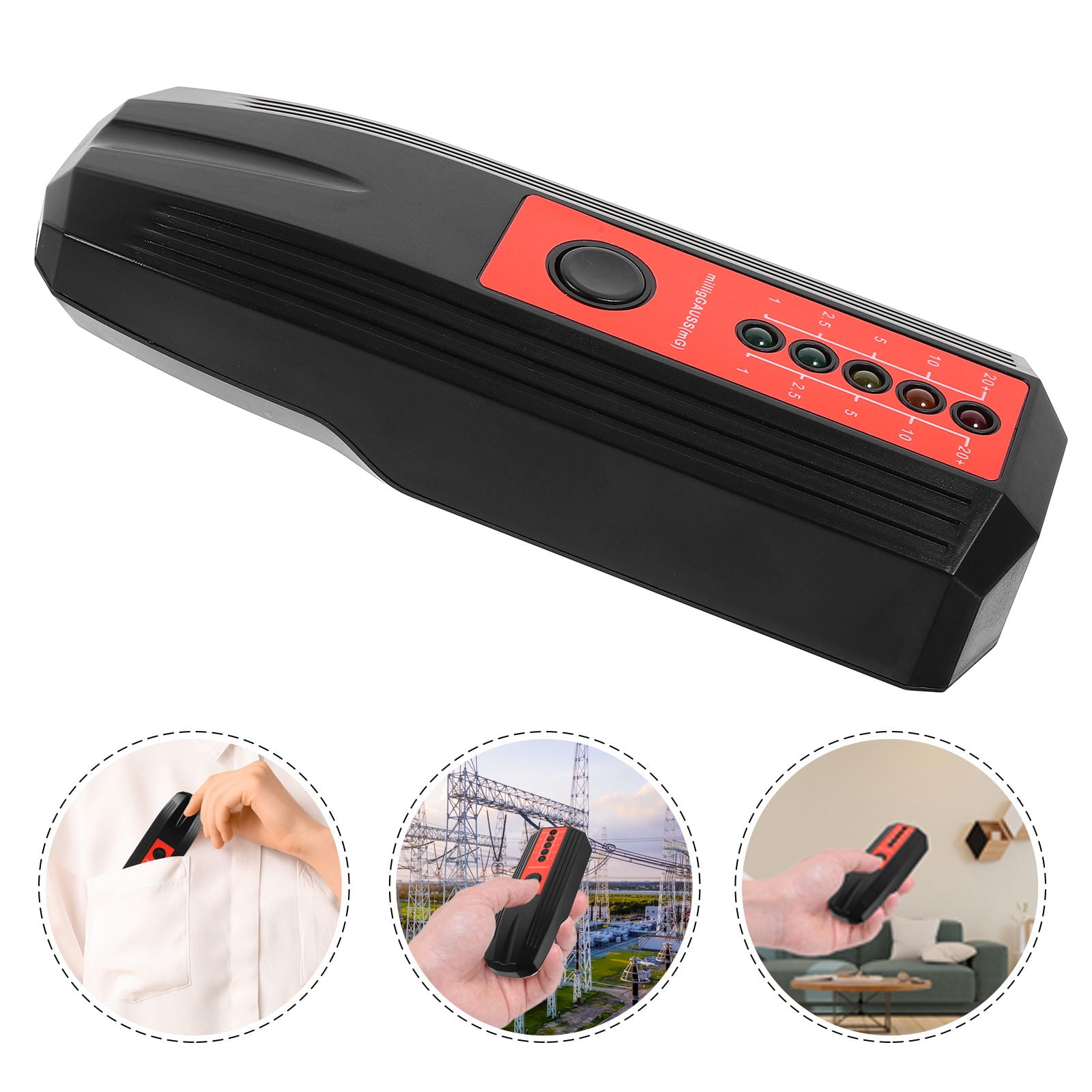 OUNONA Emf Meter Radiation Detector Recorder Portable for Home Black ...