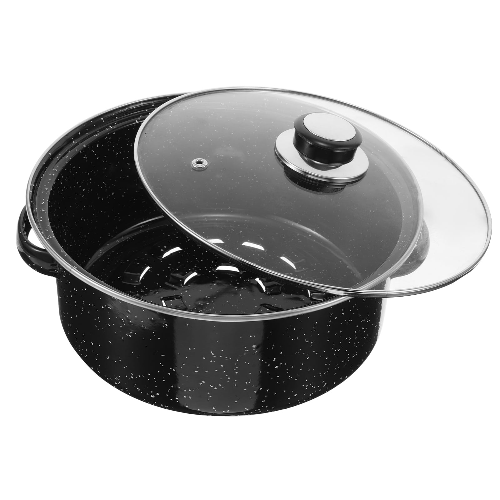 OUNONA Enamel Coated Griddle Pan Versatile Cooking Pan Casserole Pot ...