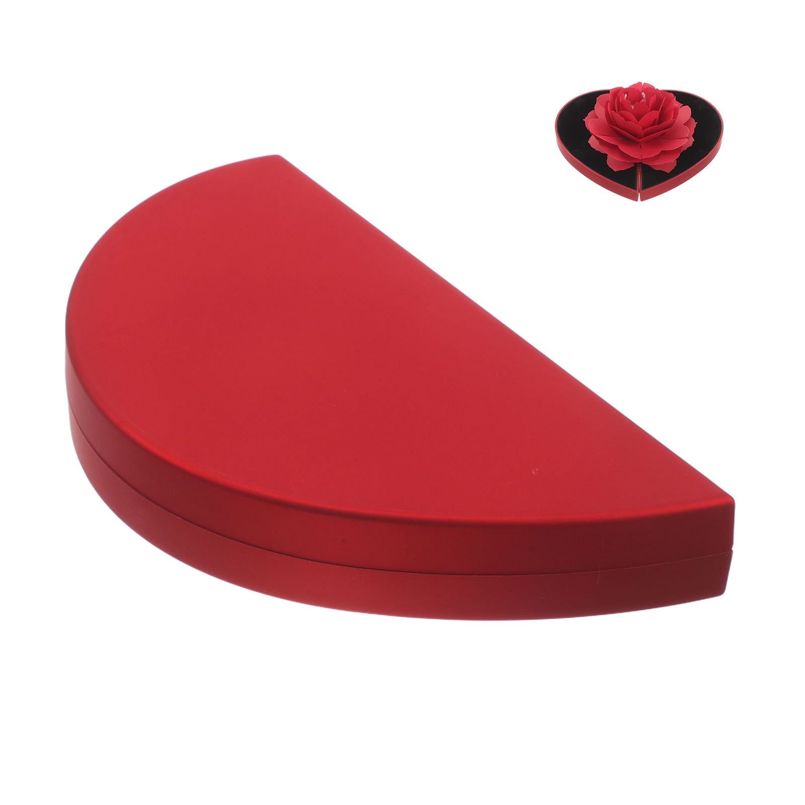 OUNONA Engagement Ring Box Rose Flowers Ring Box Heart Shaped Ring Case ...