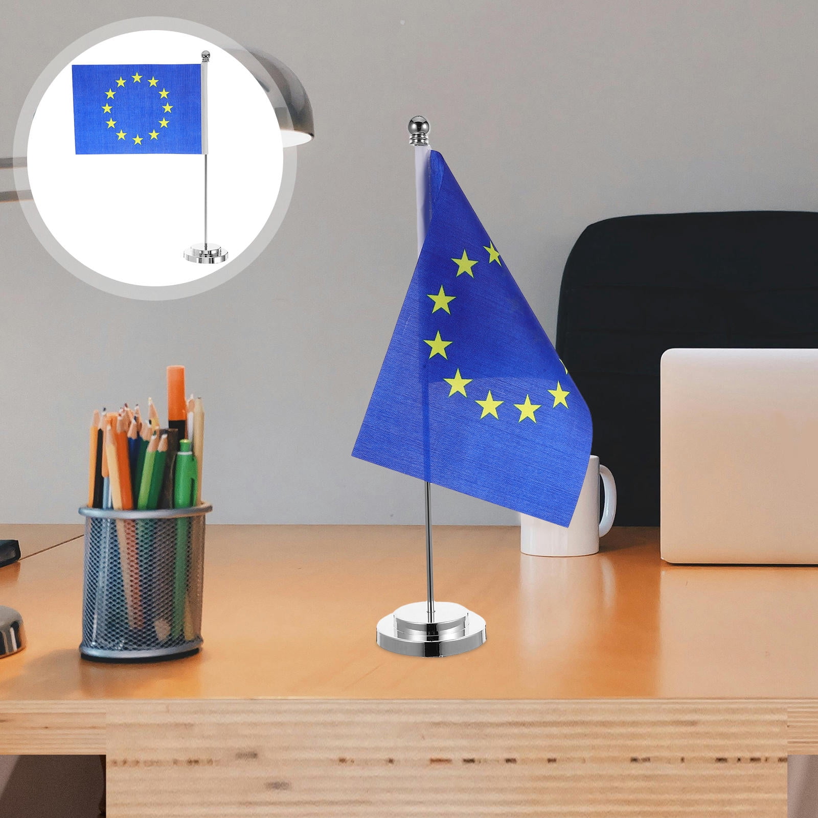 Tineasur European Table Flag Decoration, Multi-Color Polyester, 1 Piece ...