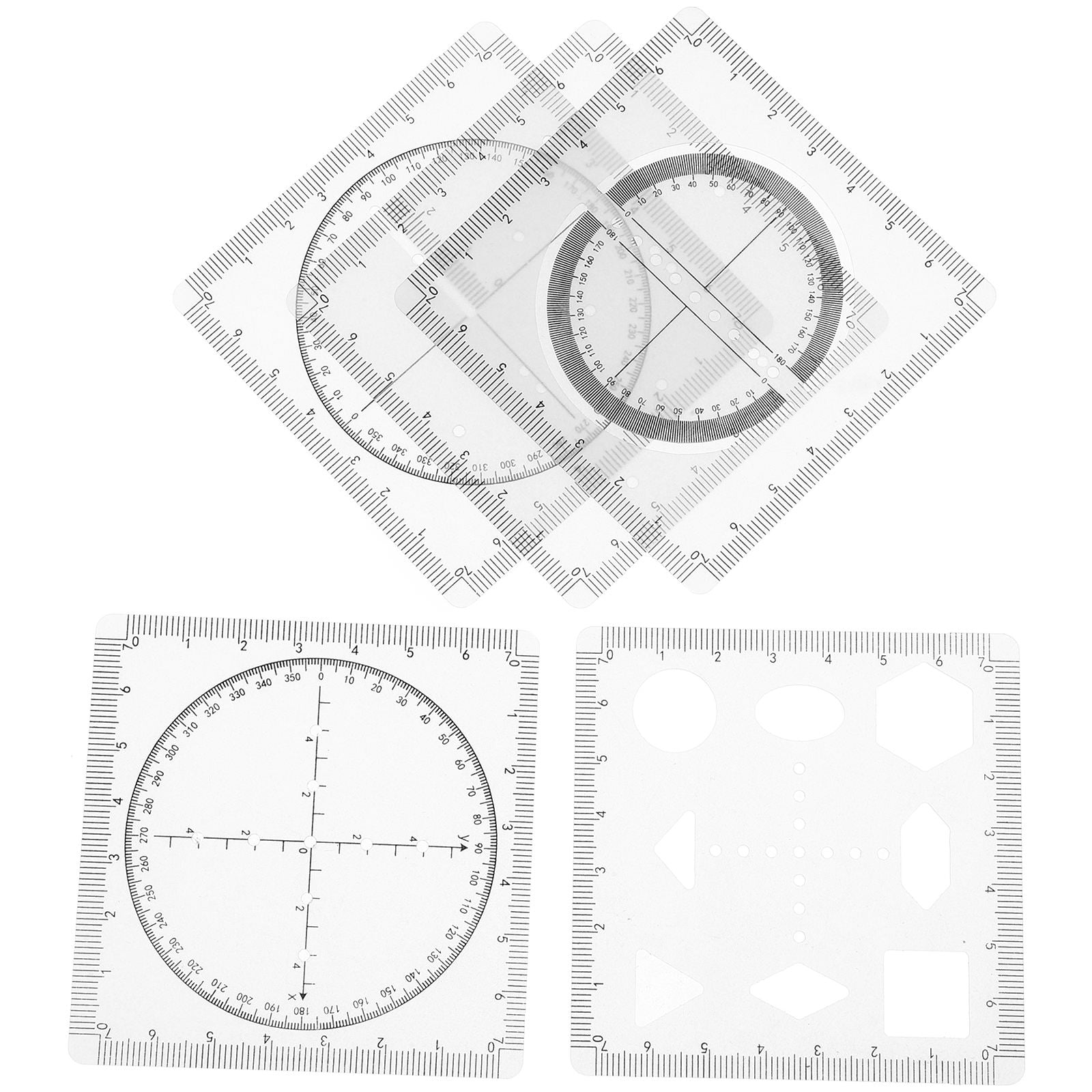 OUNONA FRCOLOR 1 Set Drawing Stencil for Math Functions Measuring ...