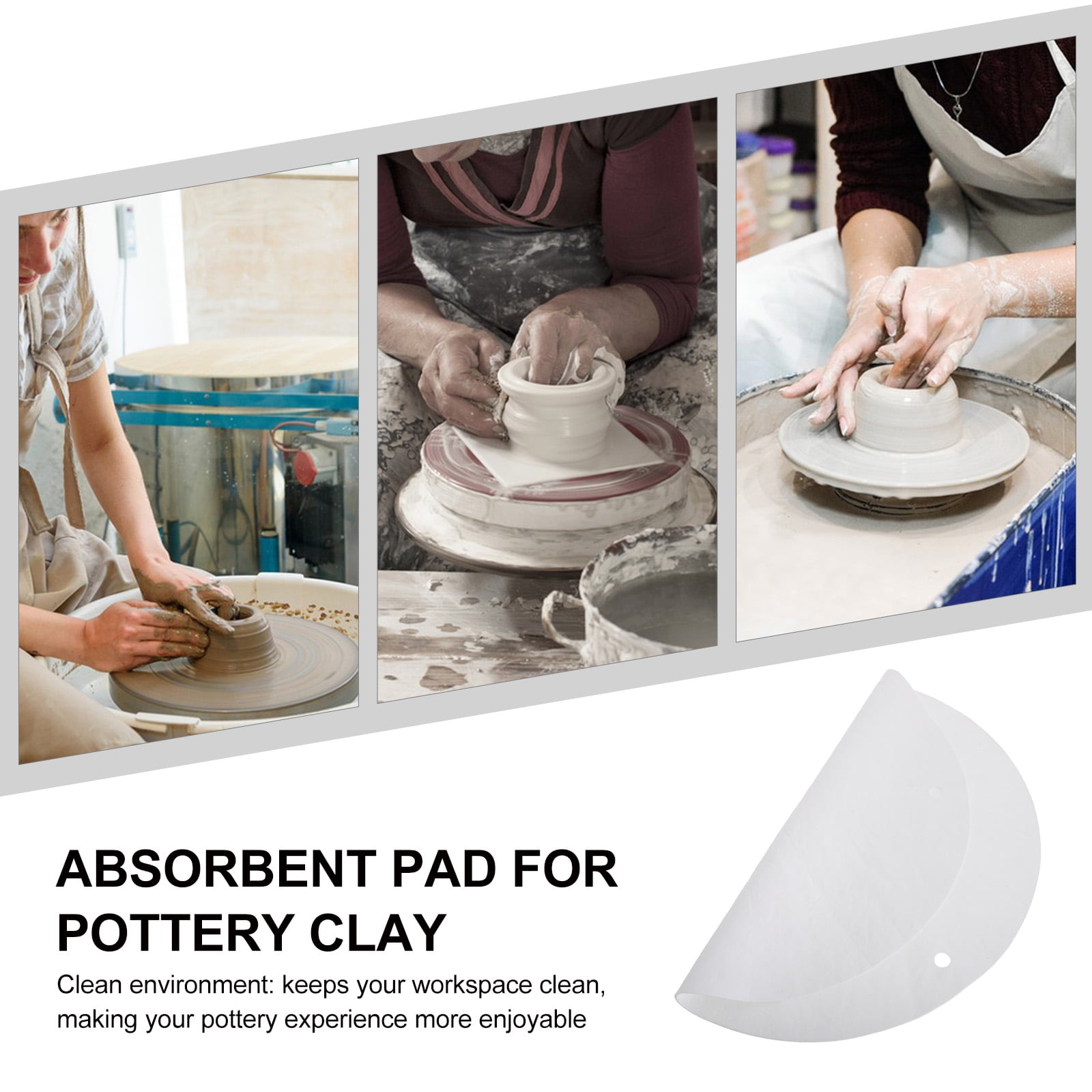 OUNONA FRCOLOR Round Pottery Clay Throwing Absorbent Pad for Ceramic ...