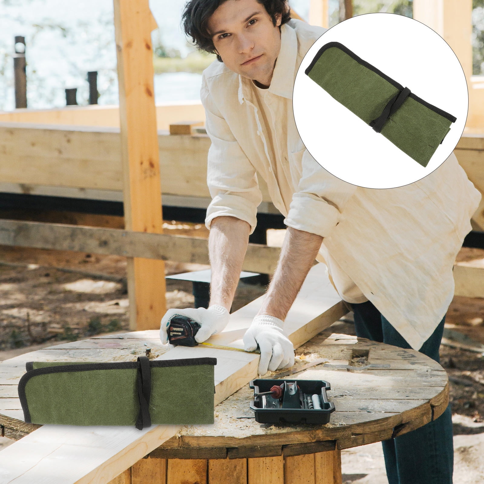 OUNONA Fabric Chisel Tool Bag Carpentry Kit Wrench Storage - Walmart.com