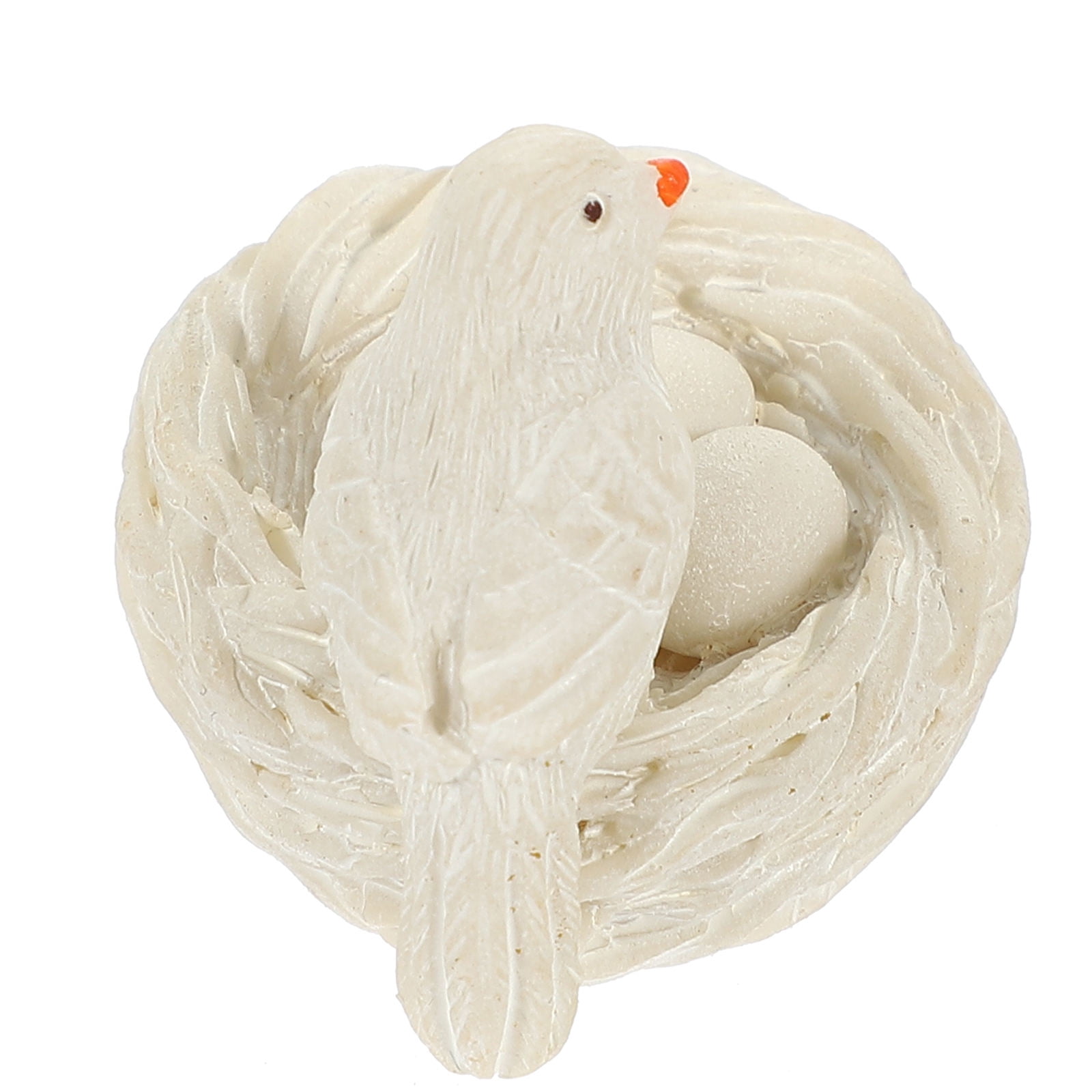 OUNONA Fake Bird Ornament Lifelike Bird Model with Nest Resin Garden ...