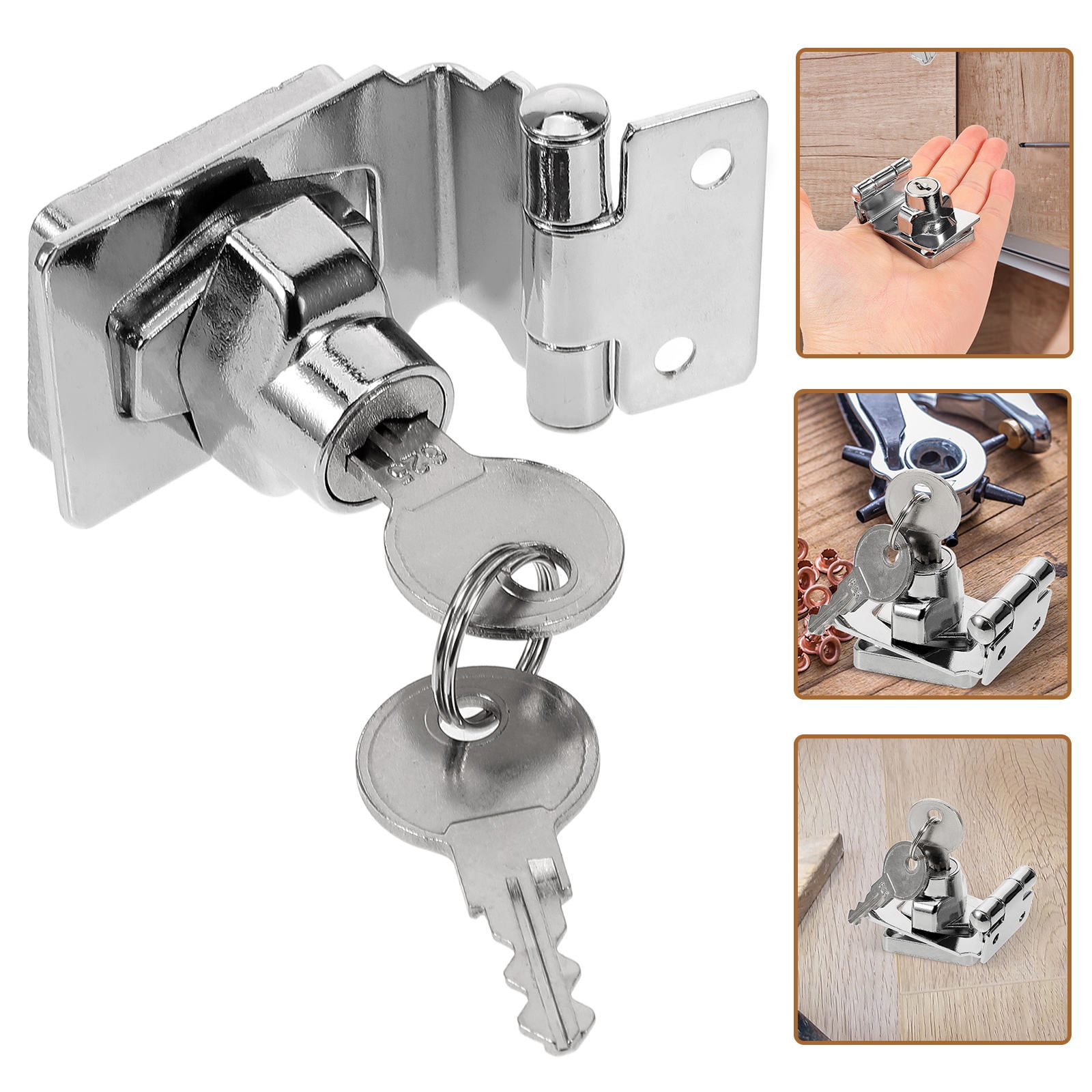 OUNONA File Cabinet Lock Showcase for Shop Locks Baby Proof Silver ...