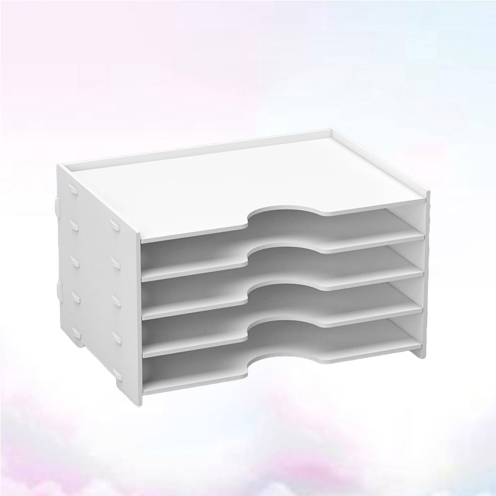 OUNONA File Shelf Desk Storage Four-layer Table Book Rack - Walmart.com