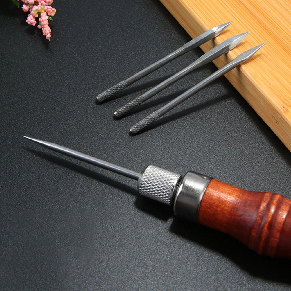 OUNONA Fine Stitch for Clothes Hand Awl Kit Basic Hand Awl Tools Work ...