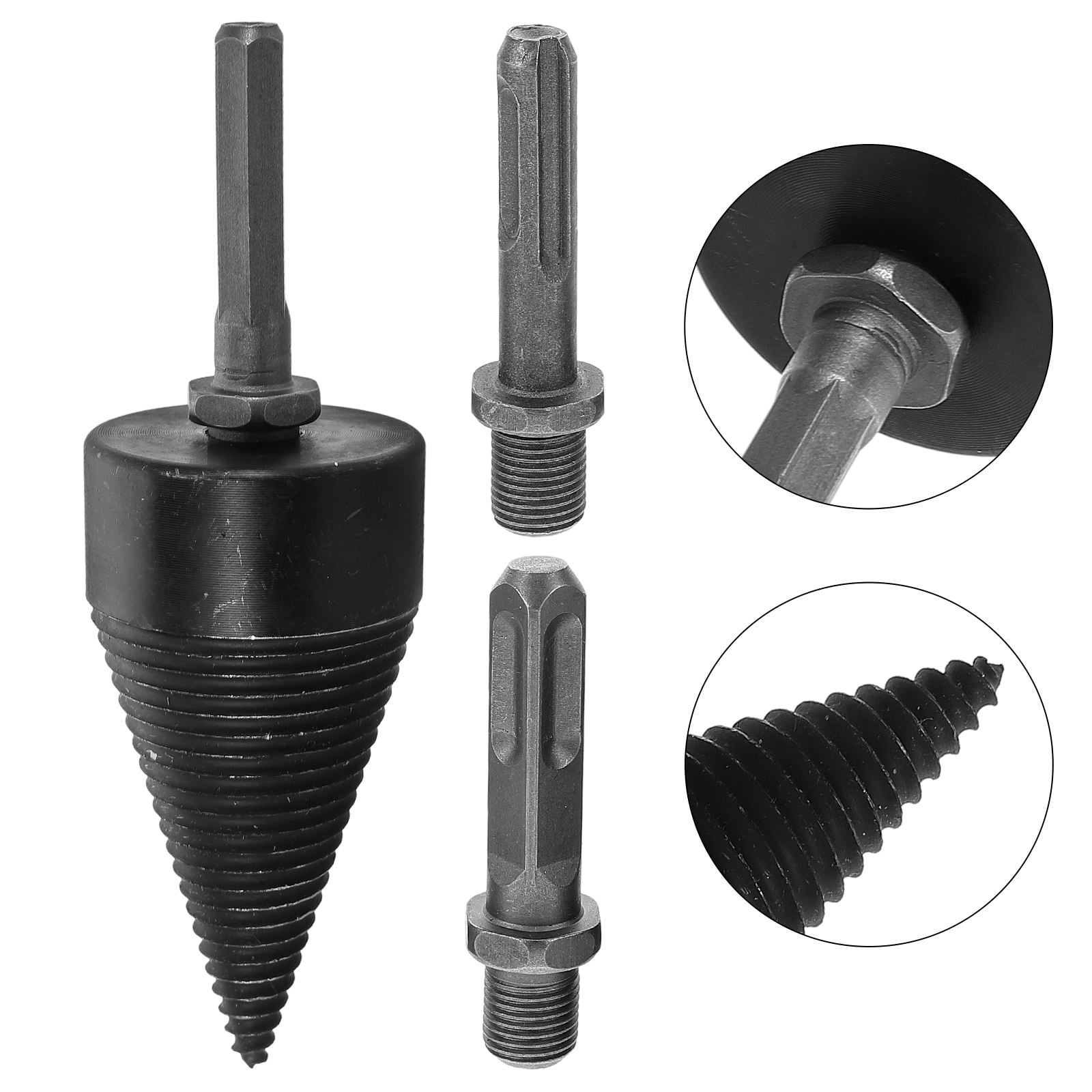 OUNONA Firewood Drill Bit Splitter Electric to Hammer Adapter Black ...