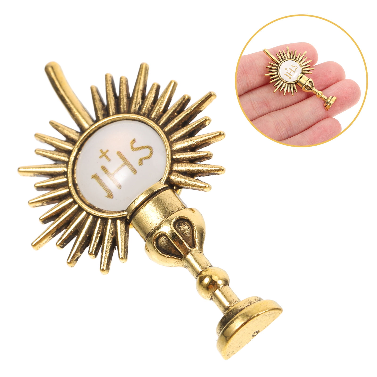 OUNONA First Communion Cross Lapel Pin Zinc Alloy Religious Brooch Holy ...