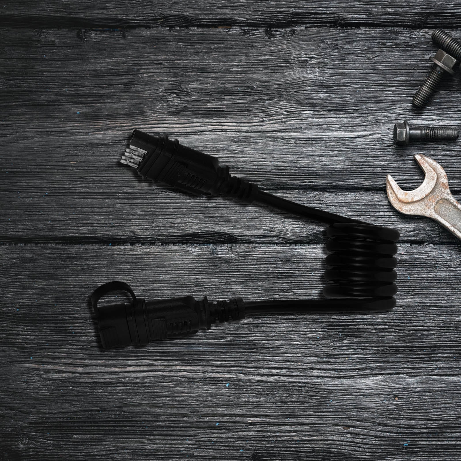 OUNONA Flat Trailer 4 Pin Coiled Extension Cable 1 Set Wiring Harness ...