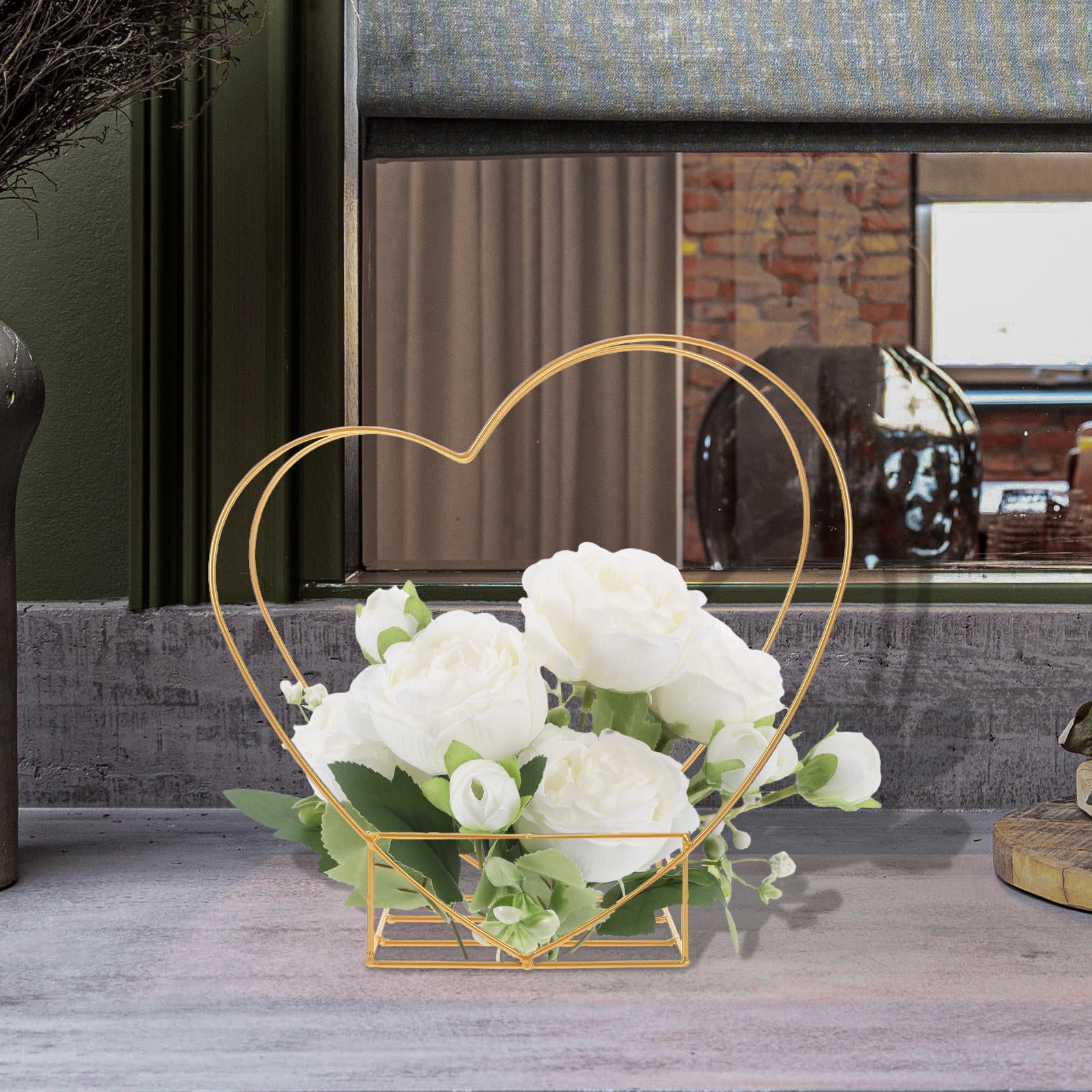 OUNONA Flower Bouquet Holder Stand Metal Plant Stands Child Golden ...