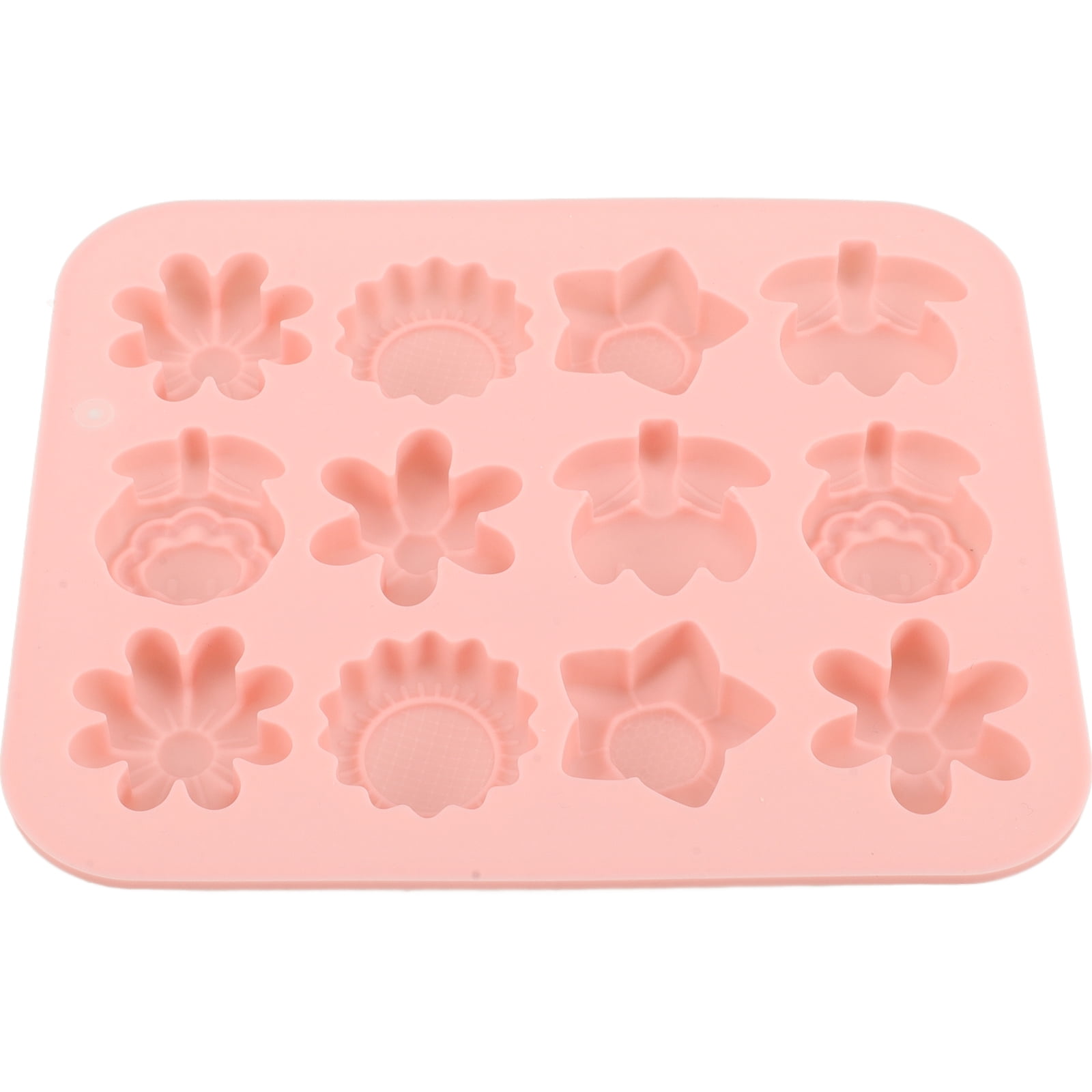 OUNONA Flower Chocolate Mold 12-cave Reusable Sunflower Tulip Shaped ...
