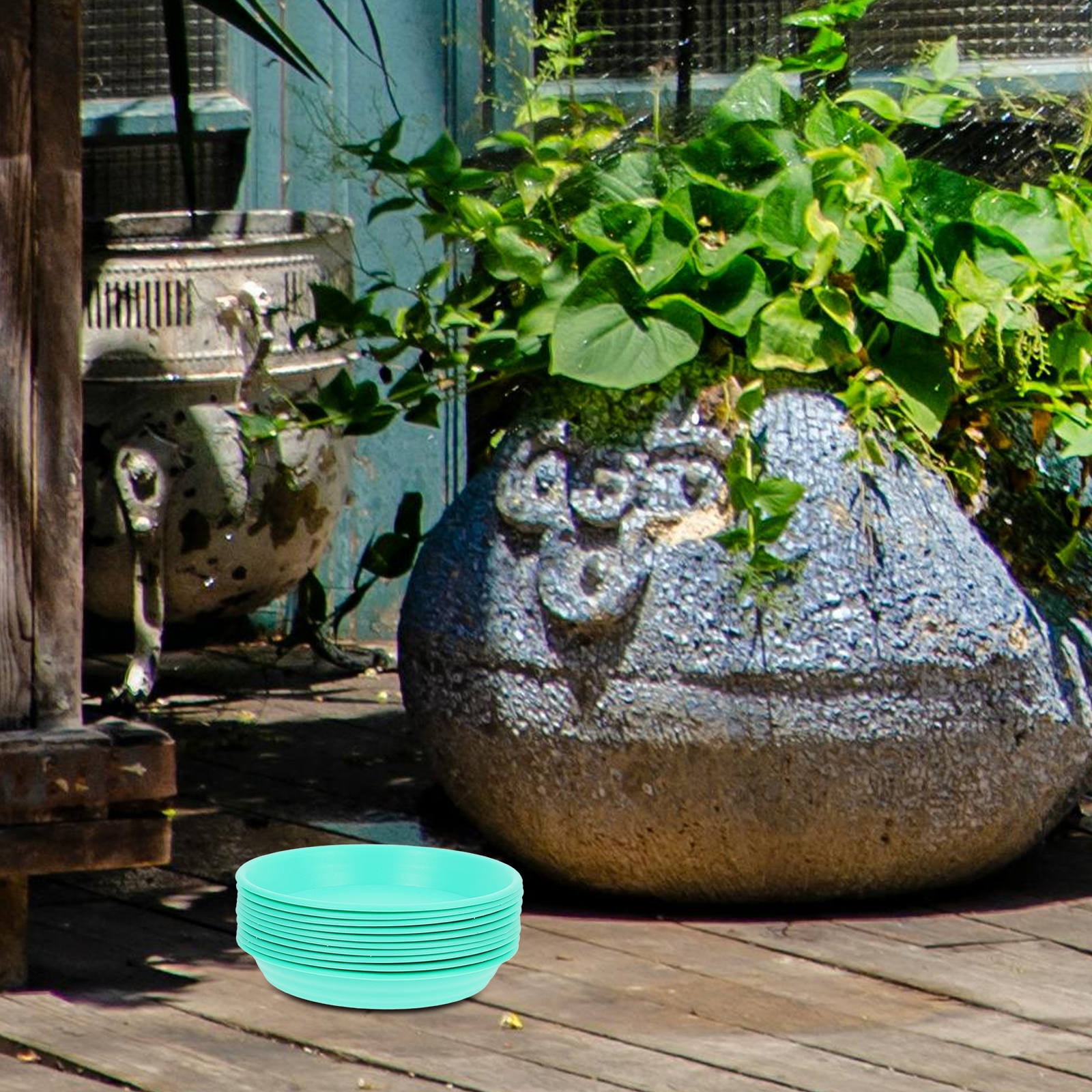 OUNONA Flower Pot Base Pots Plant Water Tray Drainage Plants Green ...