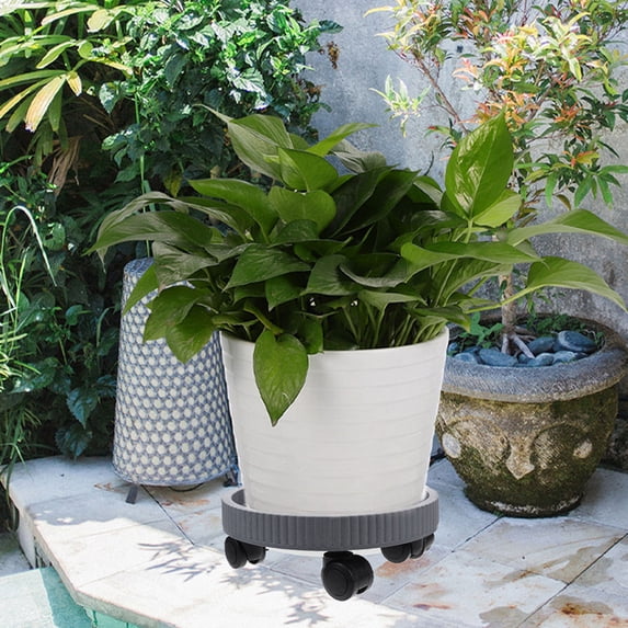 OUNONA Flower Pot Tray Stand with Wheel Base Smooth Wheels - Walmart.com