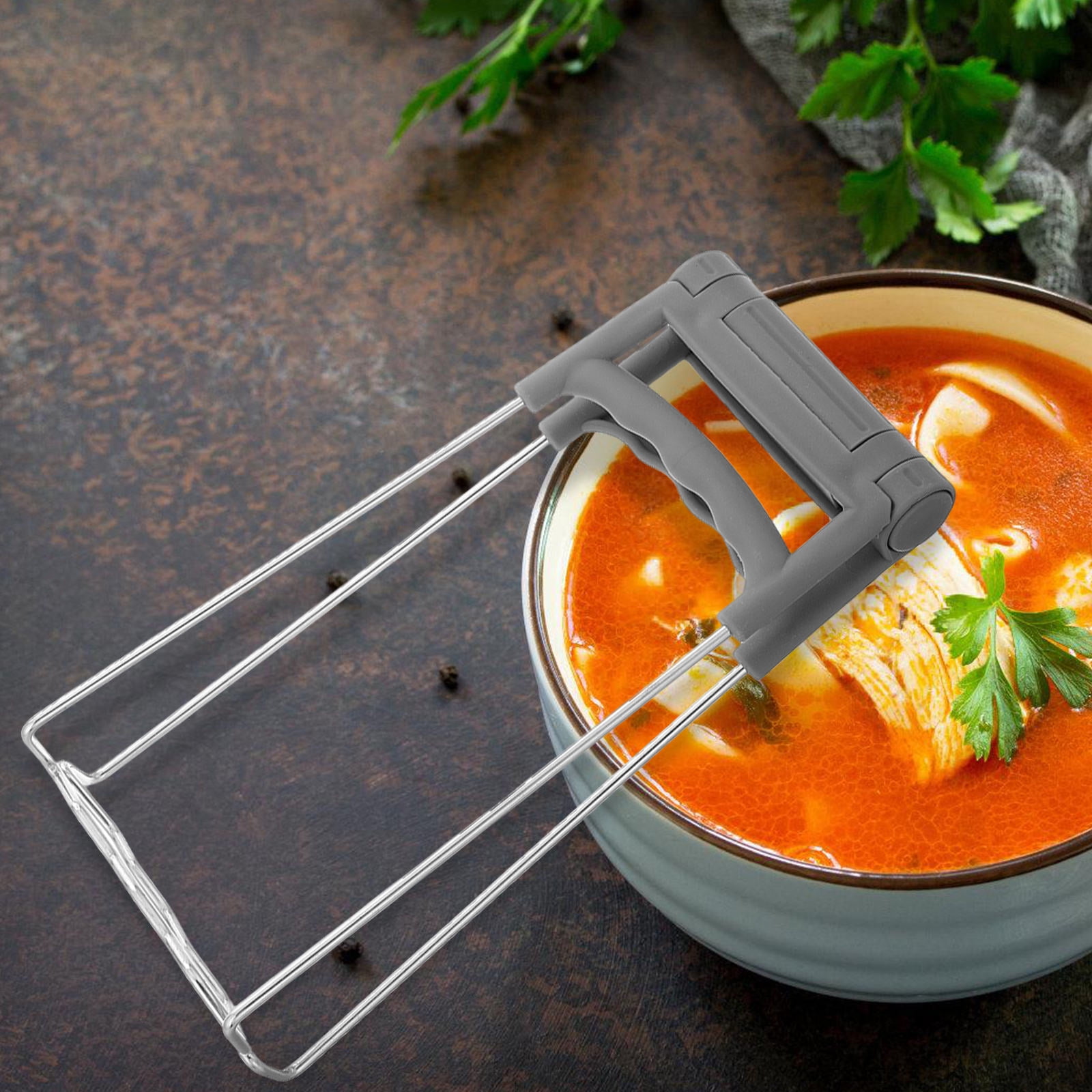 OUNONA Folding Bowls Lifters Stainless Steel For Lifting Hot Dishes ...