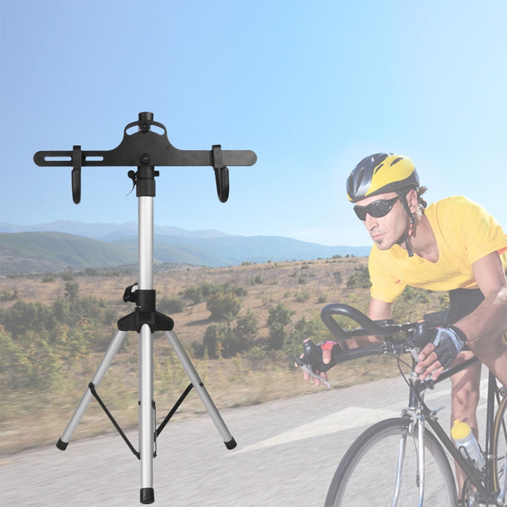 OUNONA Folding Telescopic Mountain Bike Maintenance Stand Rack Three ...