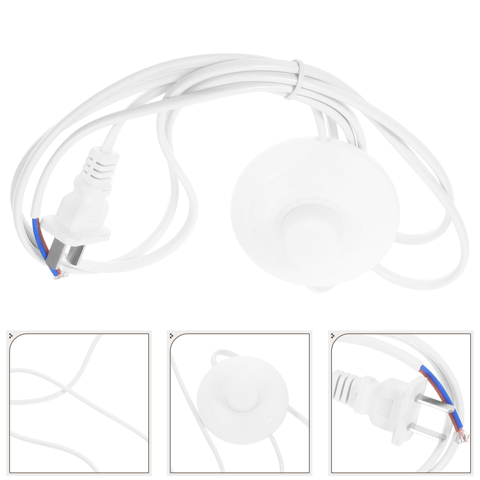 OUNONA Foot Pedal Push Switch Round Button Inline Lamp Light On Control ...