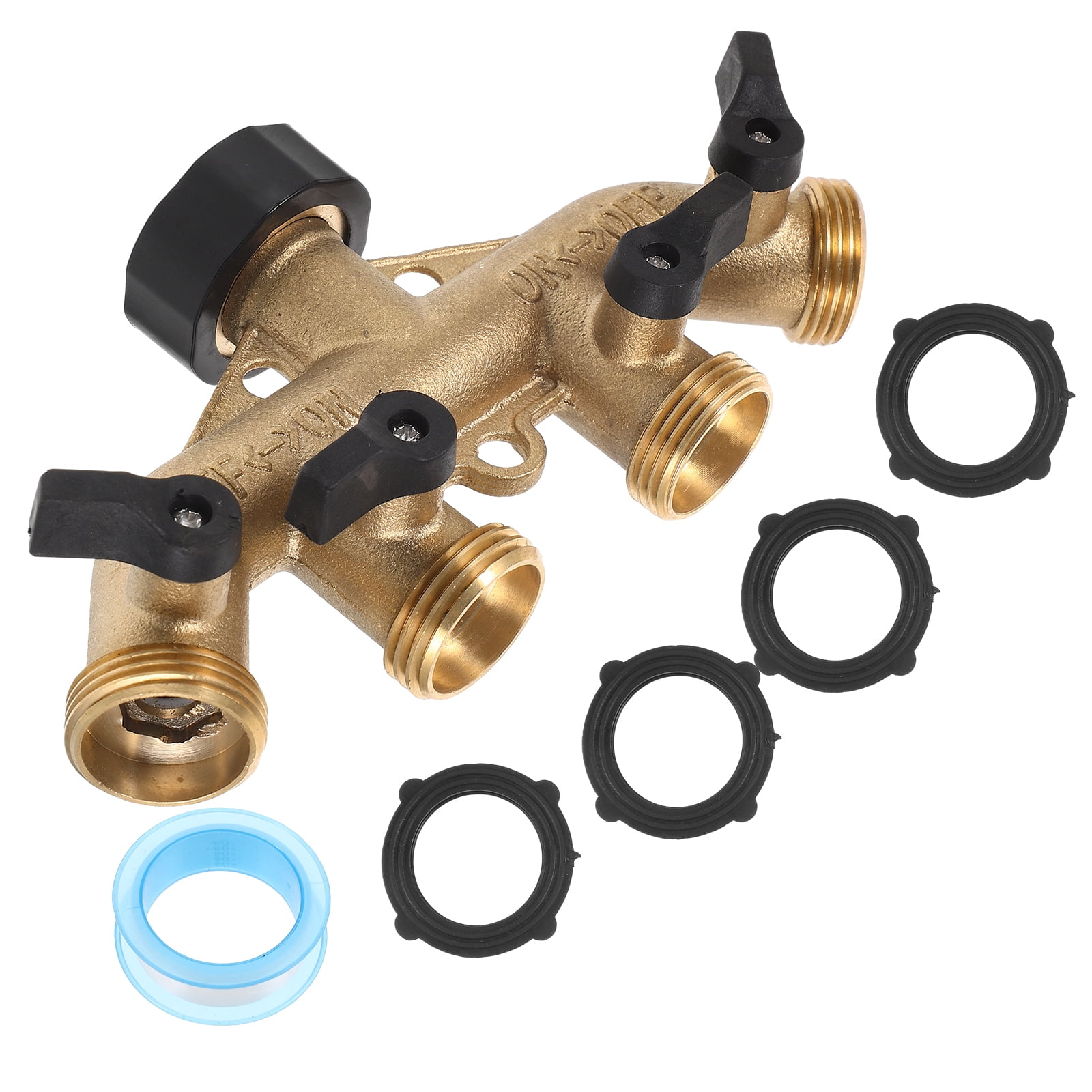 OUNONA Four Way Ball Valve Outdoor Splitter Retractable Faucet Taps ...