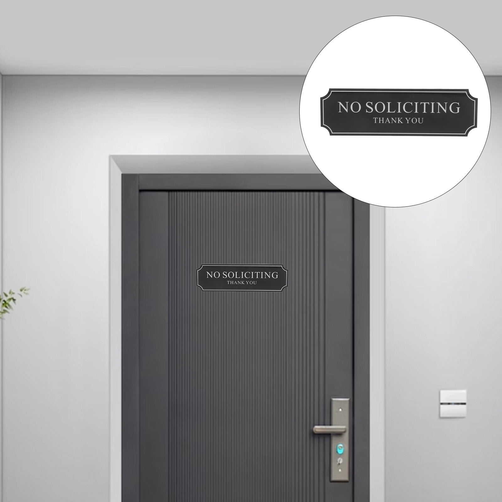 OUNONA Front Door No Soliciting Sign Self-Adhesive Acrylic No ...