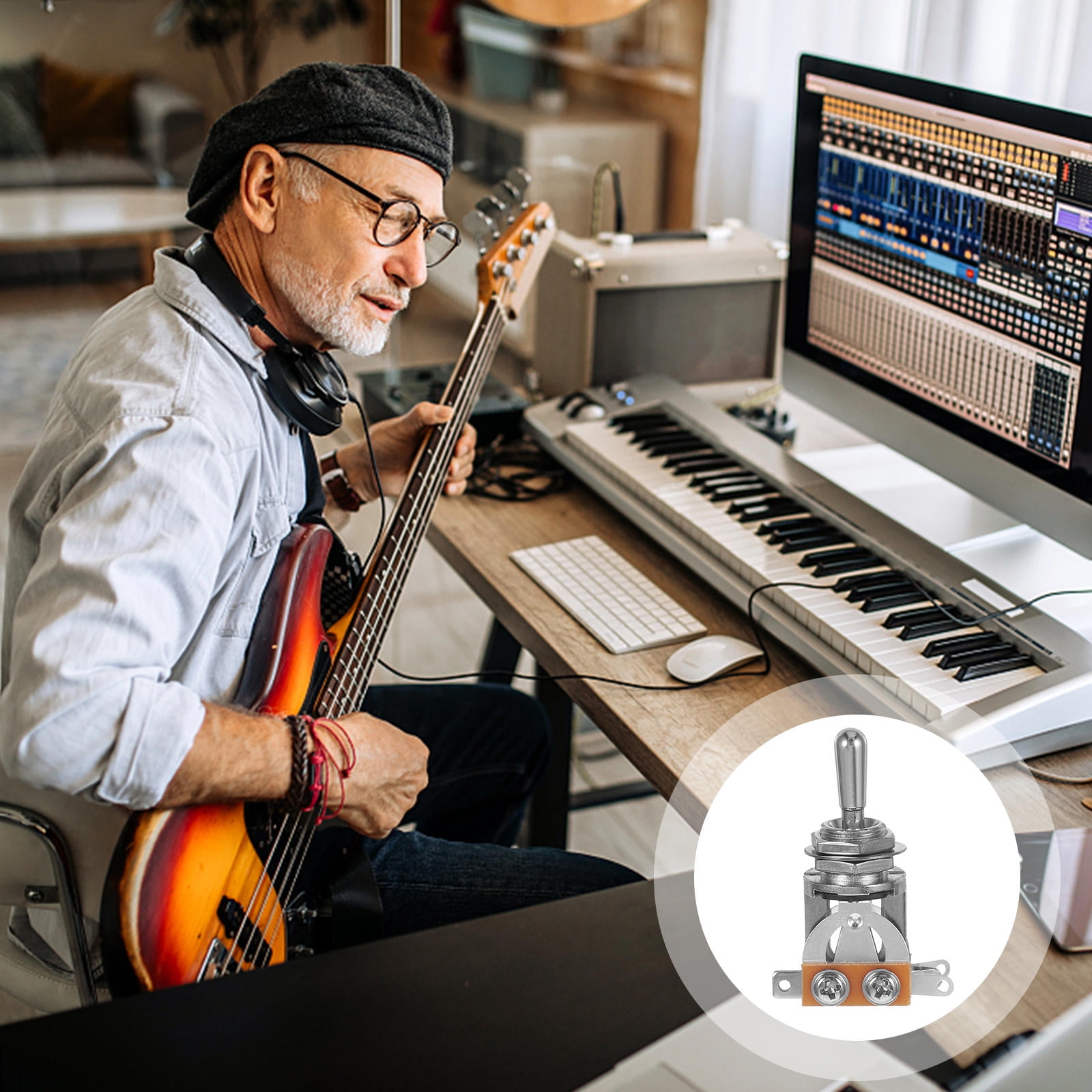 OUNONA GN118 3 Way Toggle Pickup Selector with for Electric Guitar ...