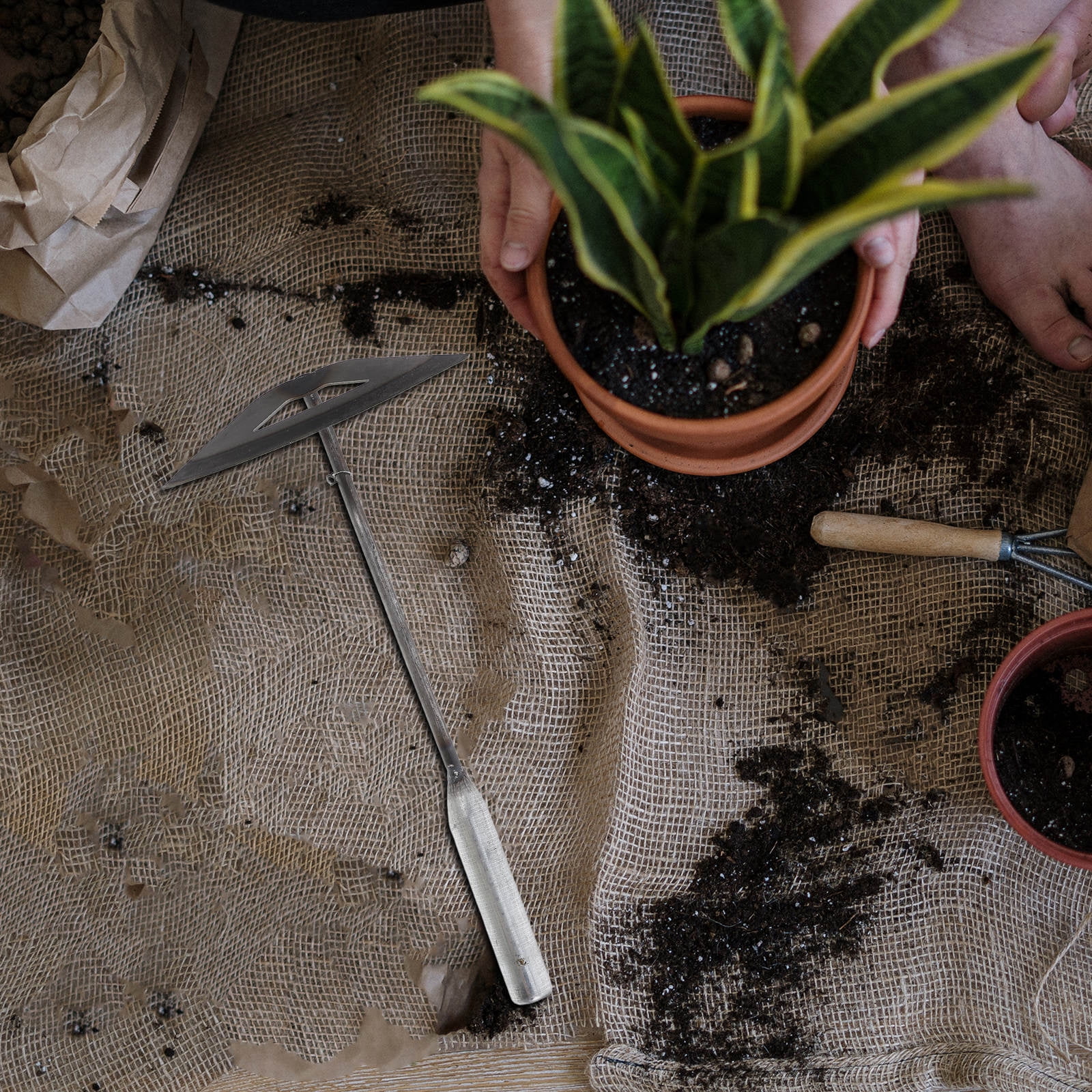 OUNONA Garden Tool Hardened Hollow Hoe Agricultural Hoe Weeding Tool ...