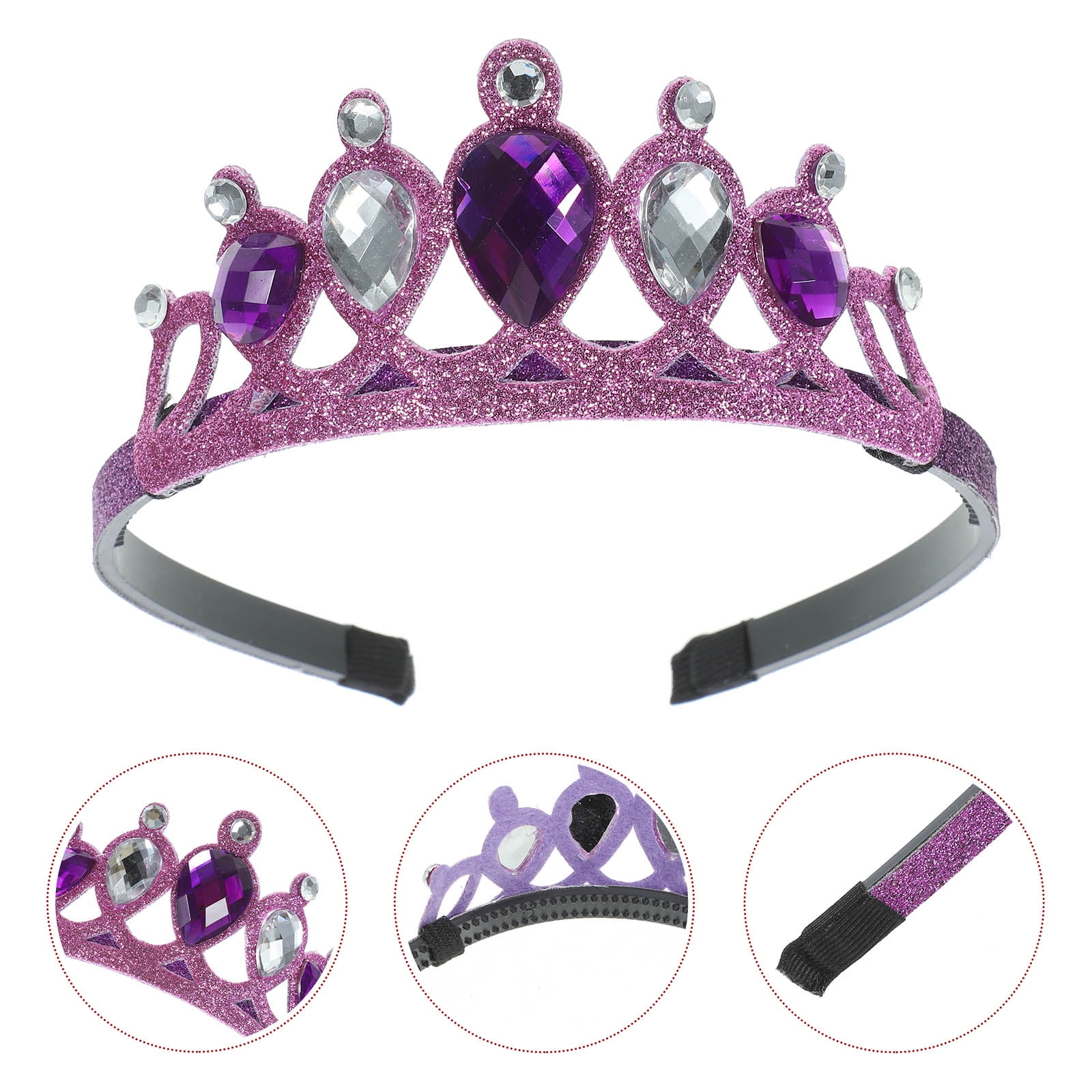 OUNONA Girl Small Crown for Girls Princess Headband Child Baby Purple ...