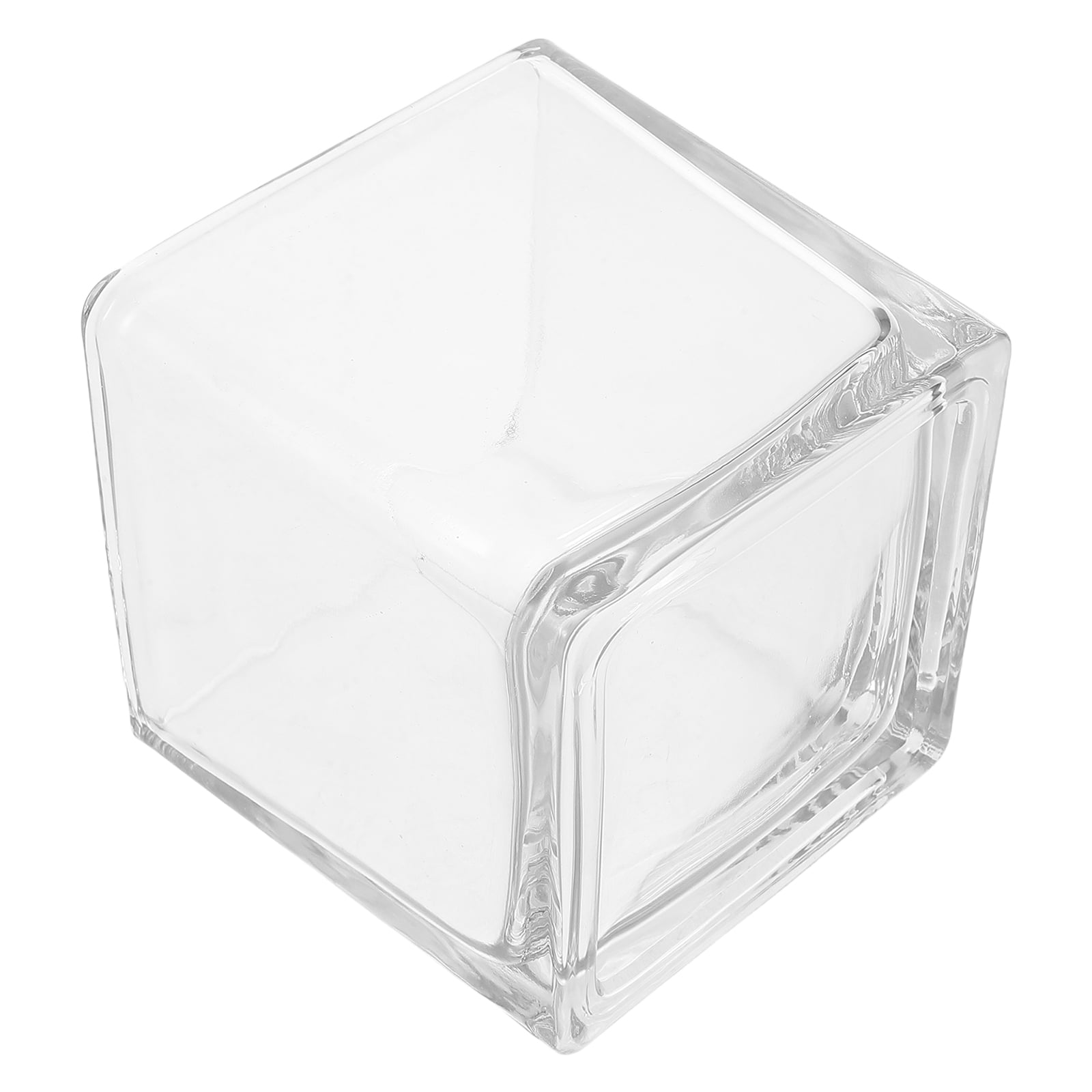 OUNONA Glass Cube Vase Clear And Modern Design Square Flower Vase Clear ...