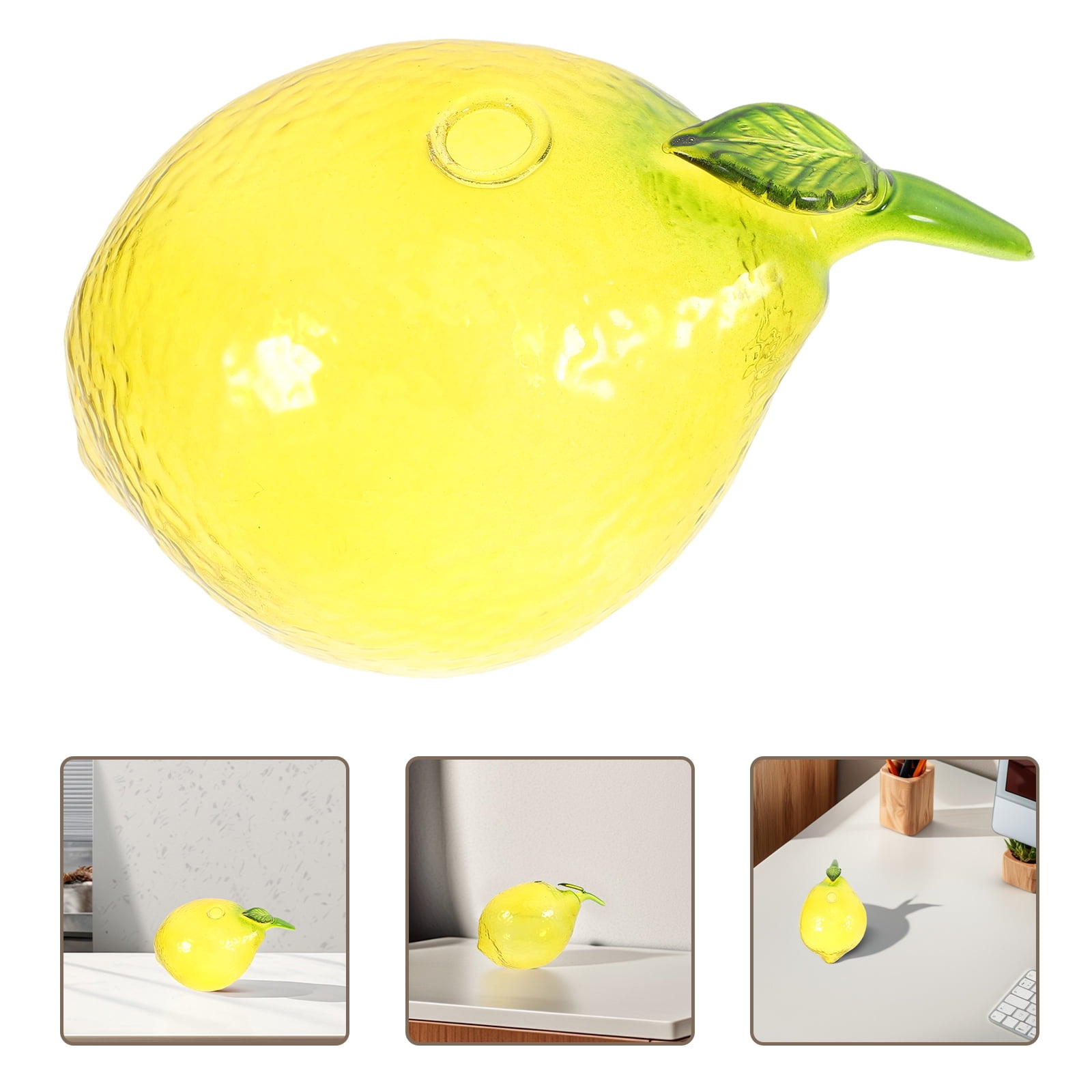 OUNONA Glass Lemon Vase for Home Decoration Artistic Fruit Shaped ...
