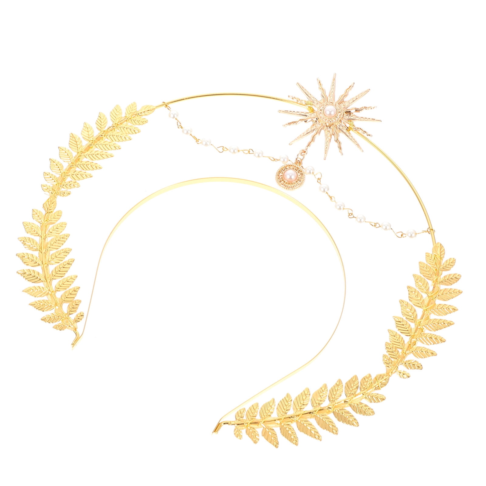 OUNONA Gold Crown Spiky Headband Hair Accessory Miss 25.3X24X1.5CM ...