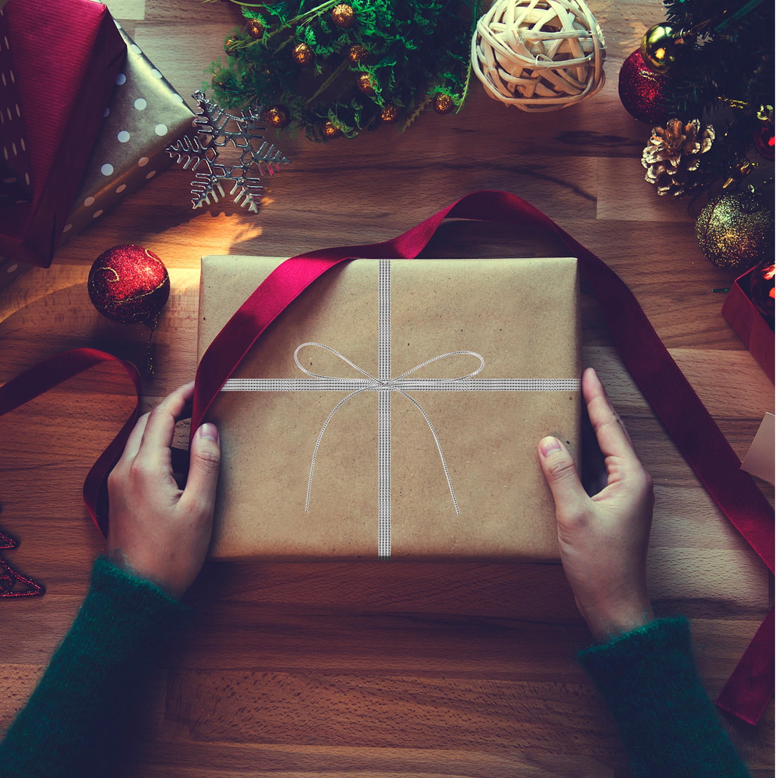 OUNONA Gold and Silver Thread Tag with Ribbon Twine Rope - Walmart.com