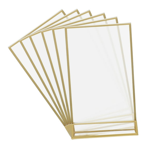 OUNONA Golden Acrylic Double Sided Menu Display Stands for Table Top ...