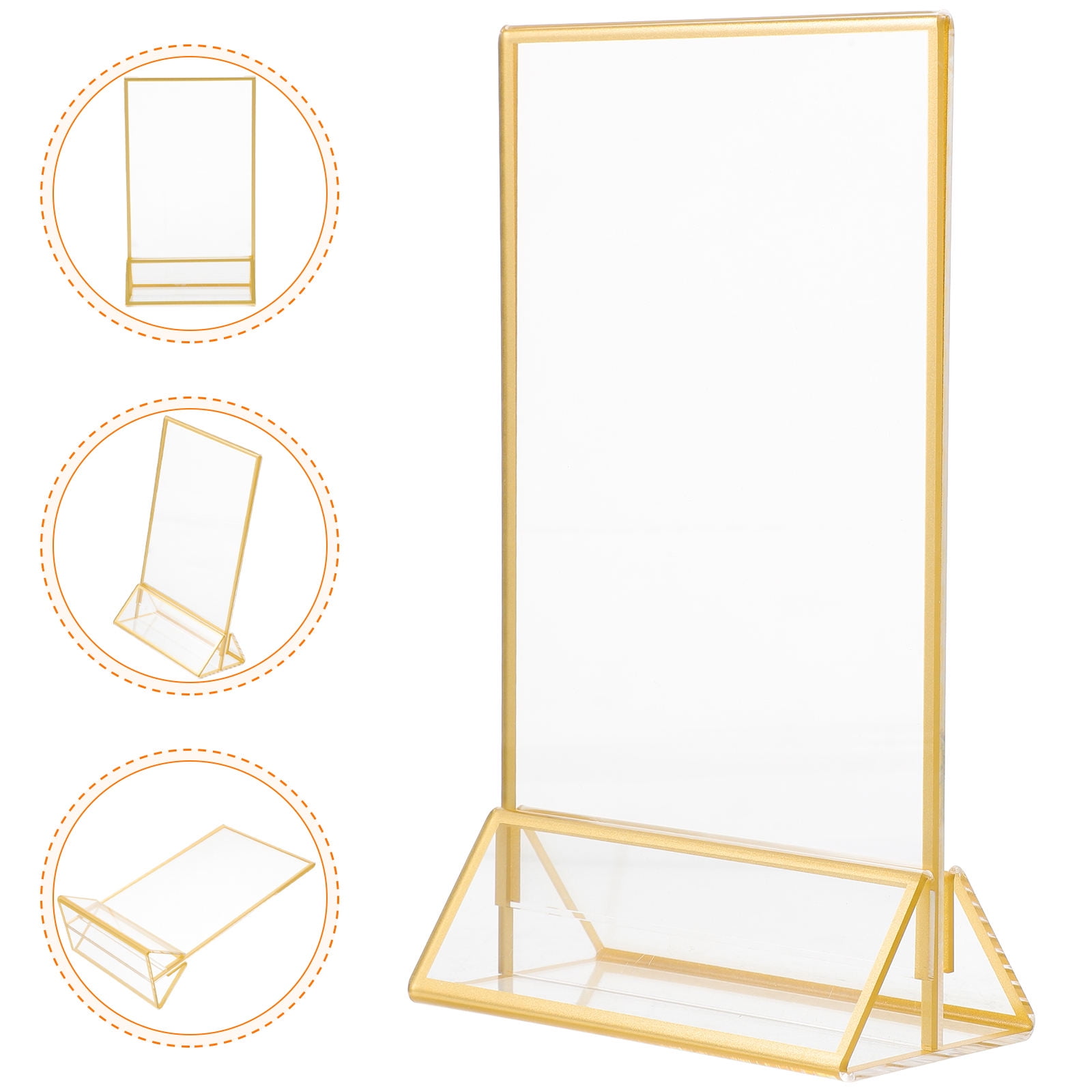 CATIEBYE poster sign display stand Display Holder Acrylic Golden 1Pack ...