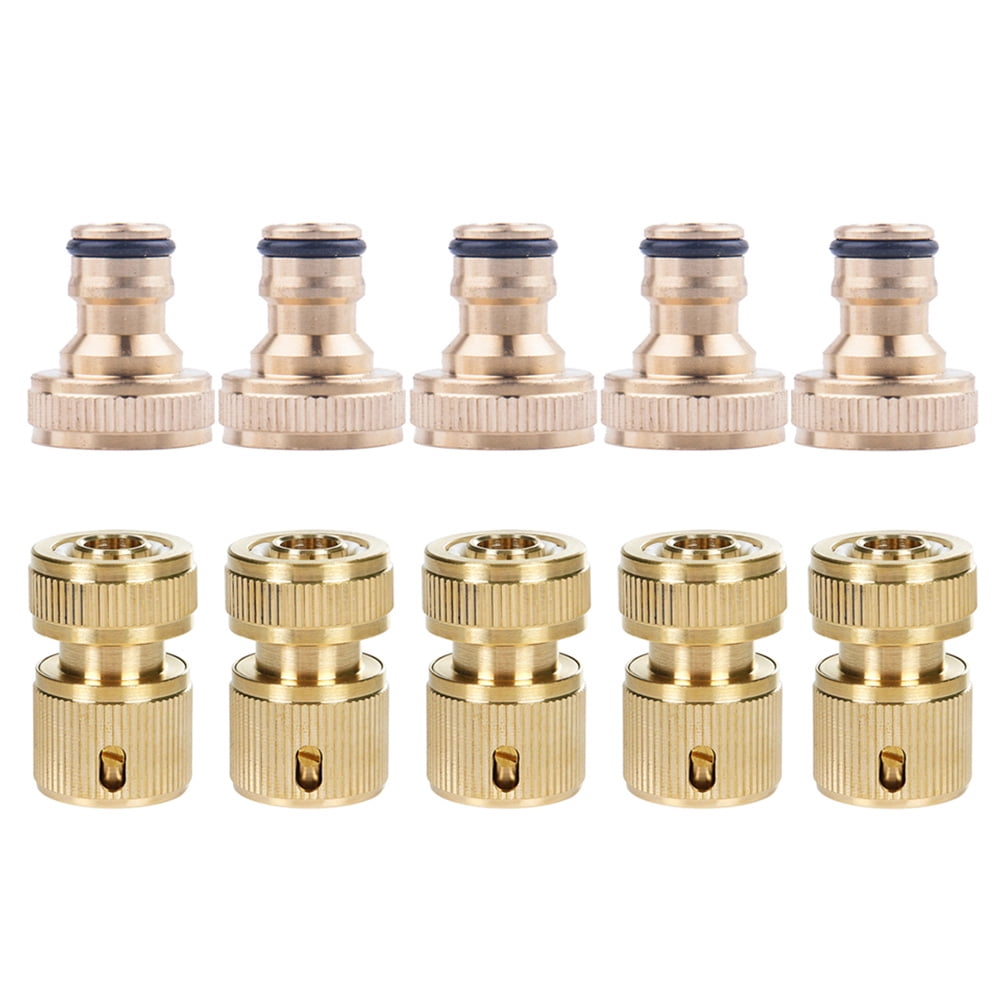 OUNONA Golden Aluminum Alloy Garden Hose Connector for Quick Fit ...
