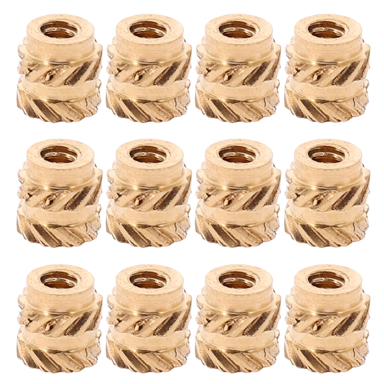 OUNONA Golden Brass Threaded Insert Nuts with Serrations for Secure ...