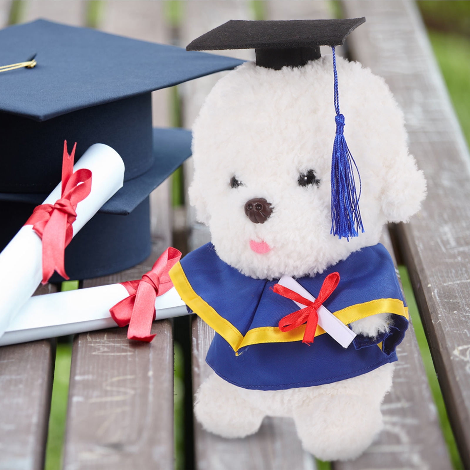 OUNONA Graduation Plush Toy Outfit With Mini Graduation Cap Gown ...