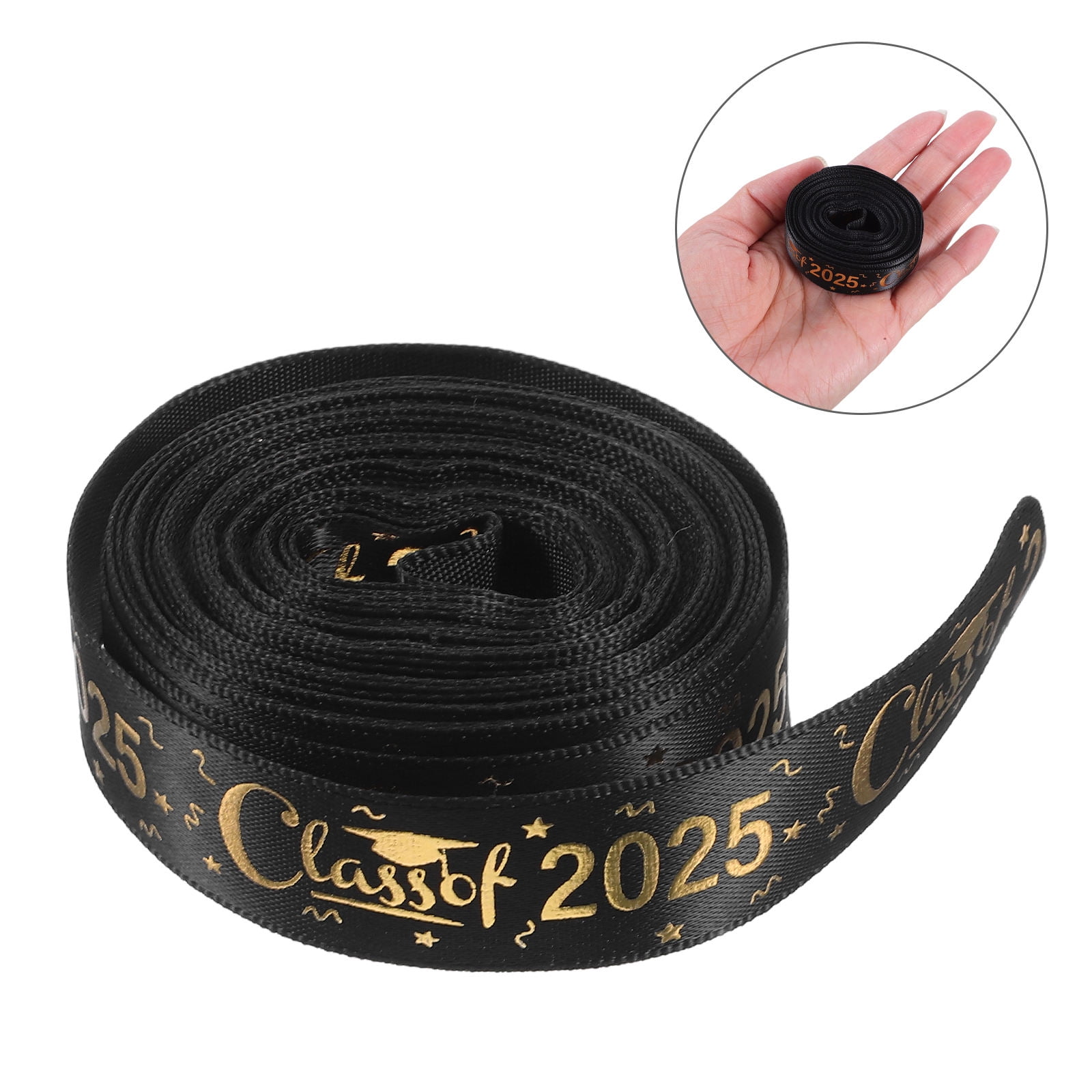 OUNONA Graduation Season Ribbon 2025 Polyester Ribbon With Gold Hot ...