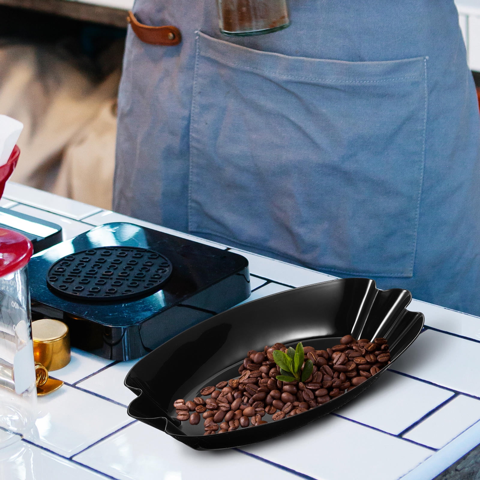 OUNONA Green Coffee Bean Plate Roasted Coffee Display Tray Coffee Bean ...