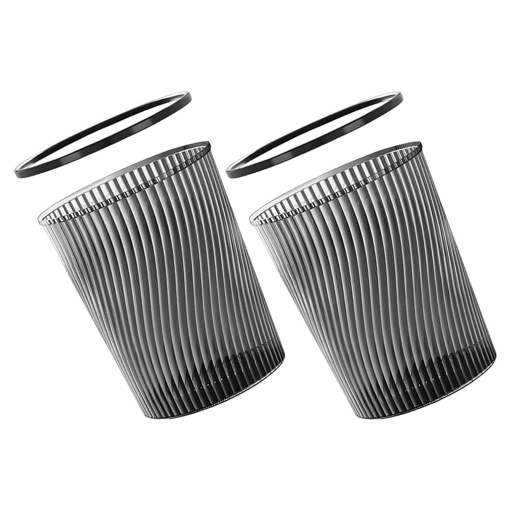 OUNONA Grey PET Trash Can with Compression Ring for Efficient Waste ...