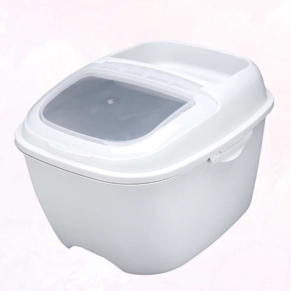 OUNONA Grey Rice Storage Bin with Groove Design for Easy Movement and ...
