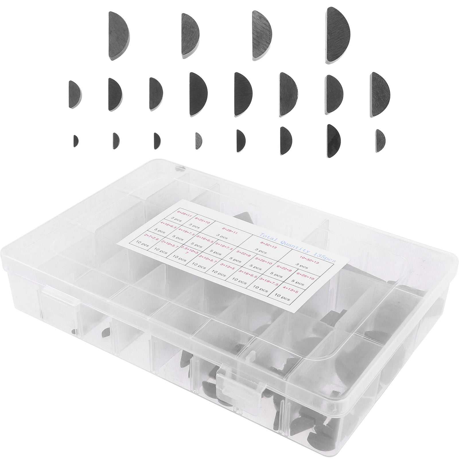 OUNONA Half Moon Keyway Assortment Semicircle Crescent Set - Walmart.com
