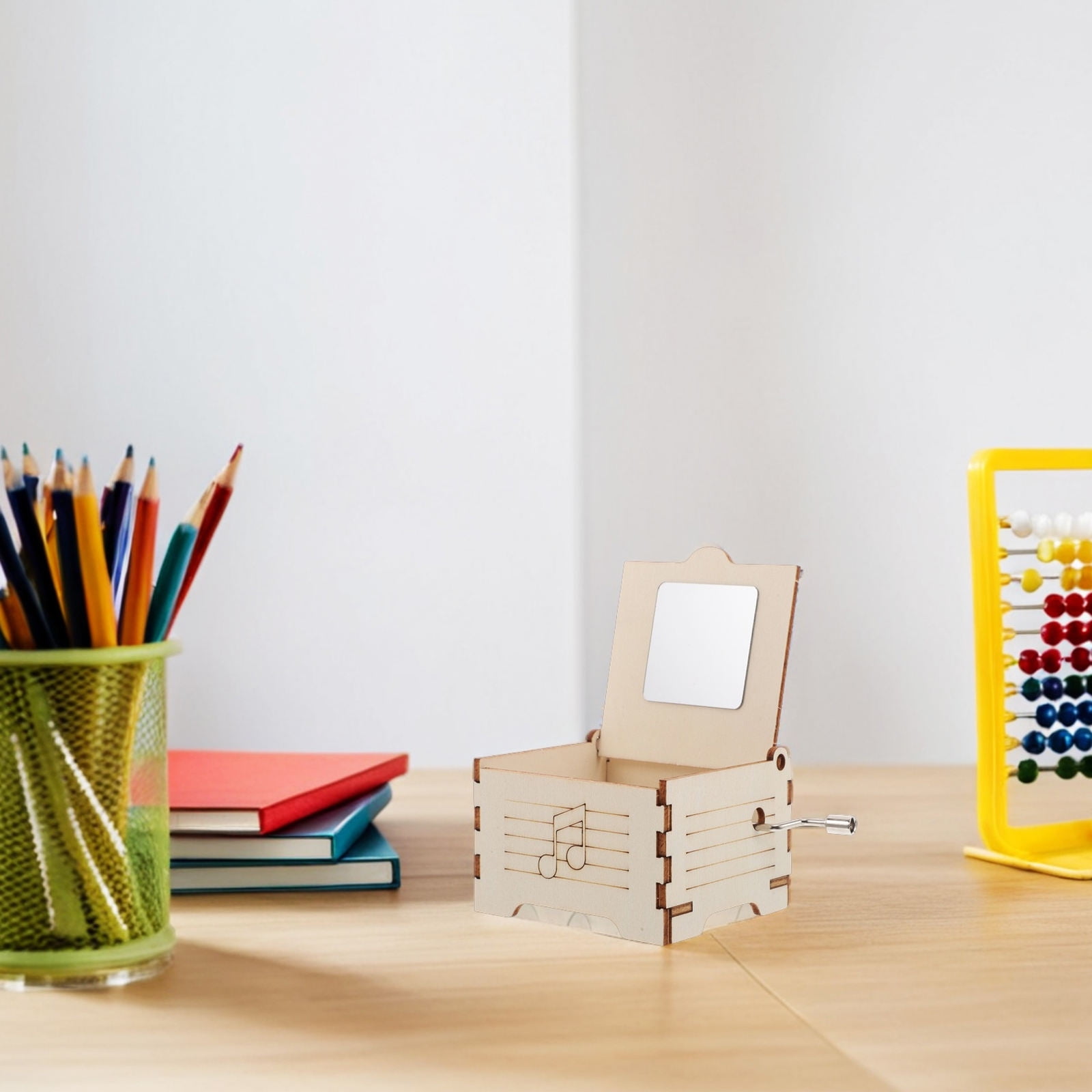 OUNONA Hand-Crank Music Box For Kids Diy Stem Educational Wood Music ...