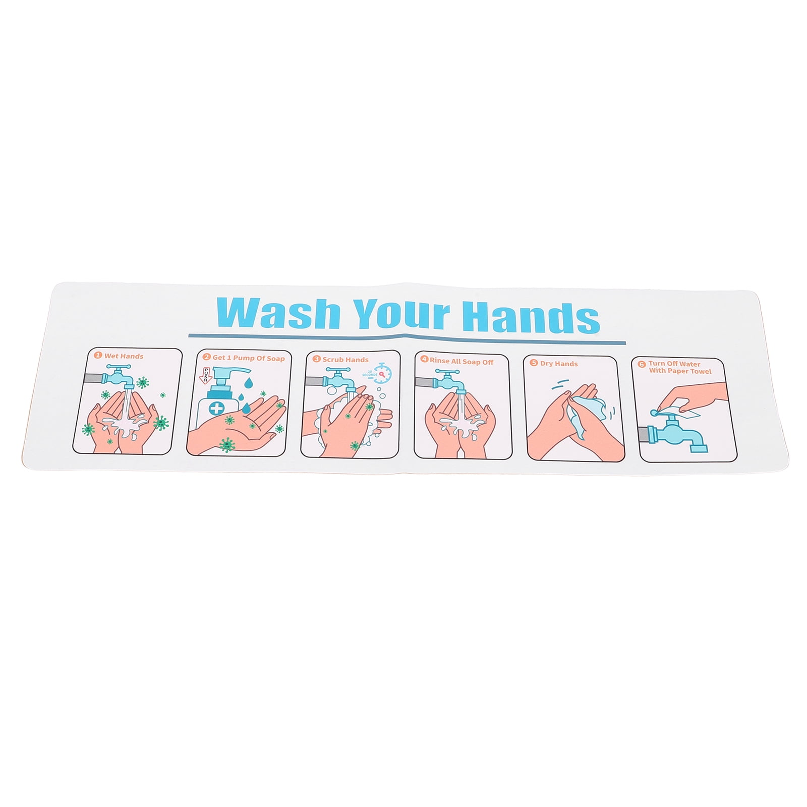 OUNONA Hand Washing Wall Decal with Easy Application for Schools ...