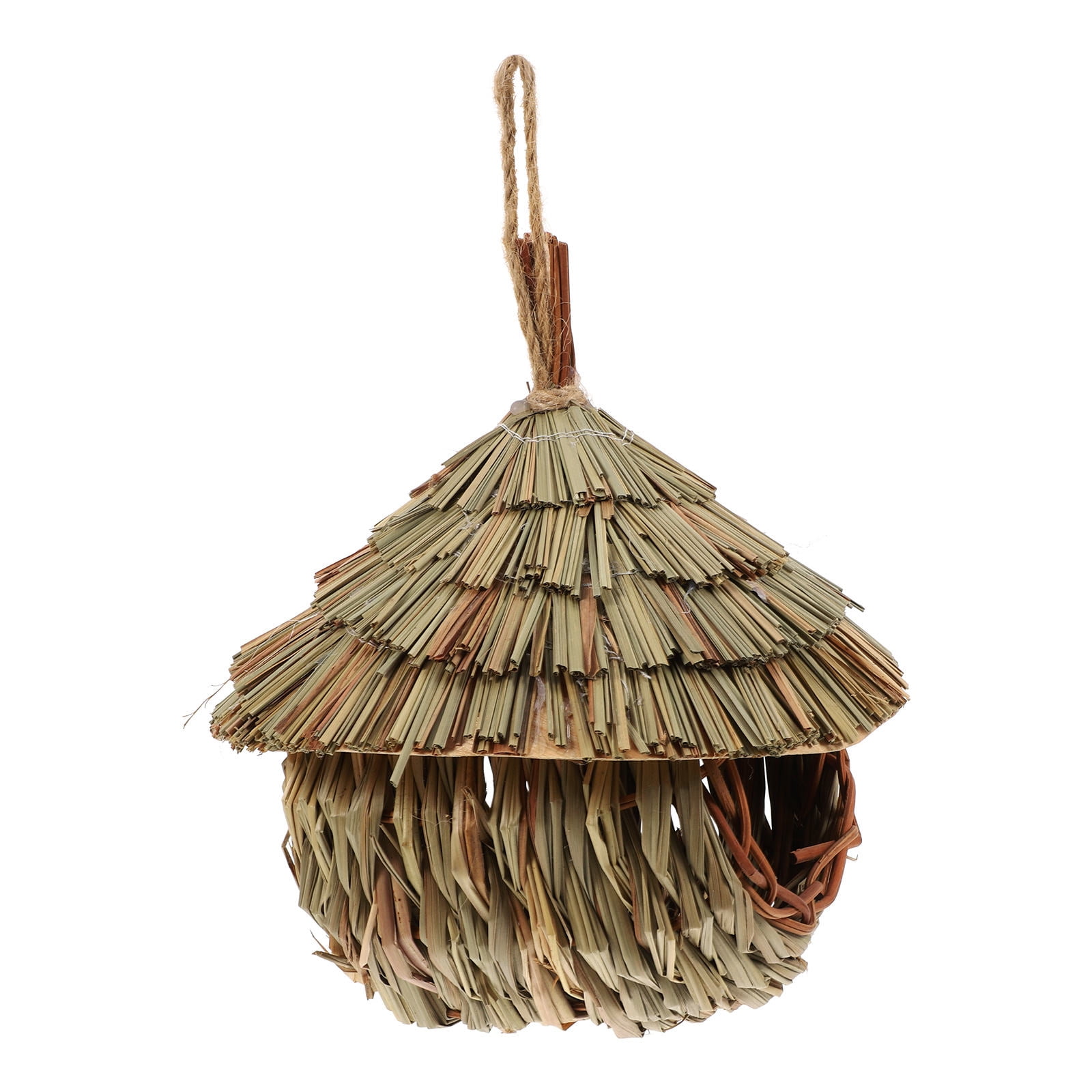 OUNONA Hand Woven Hummingbird House Outdoor Straw Birdhouse for Parrots ...