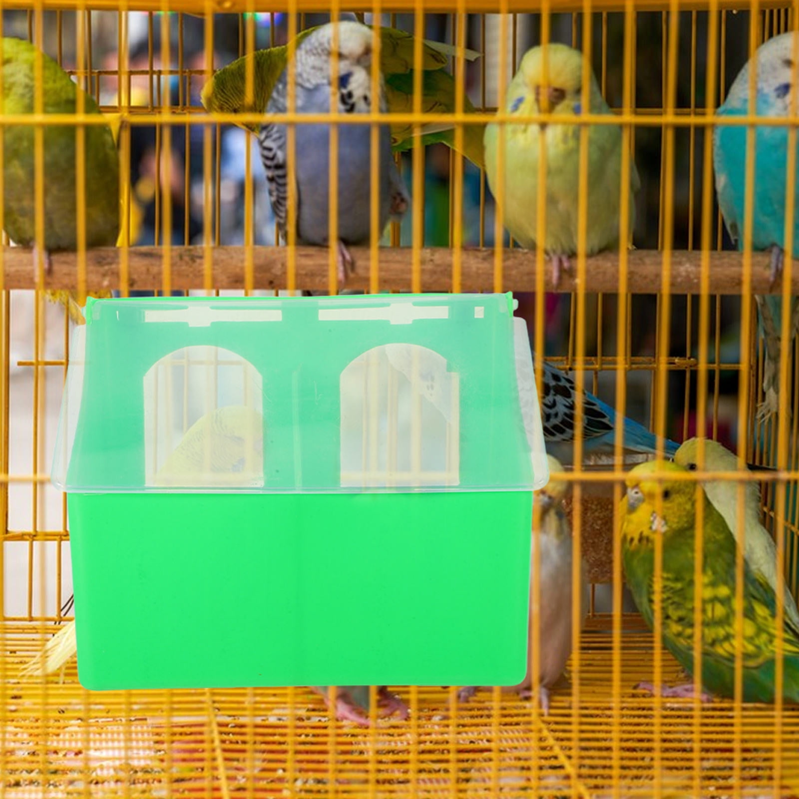 OUNONA Hanging Pigeon Feeder With Lid Double Compartments Bird Cage ...