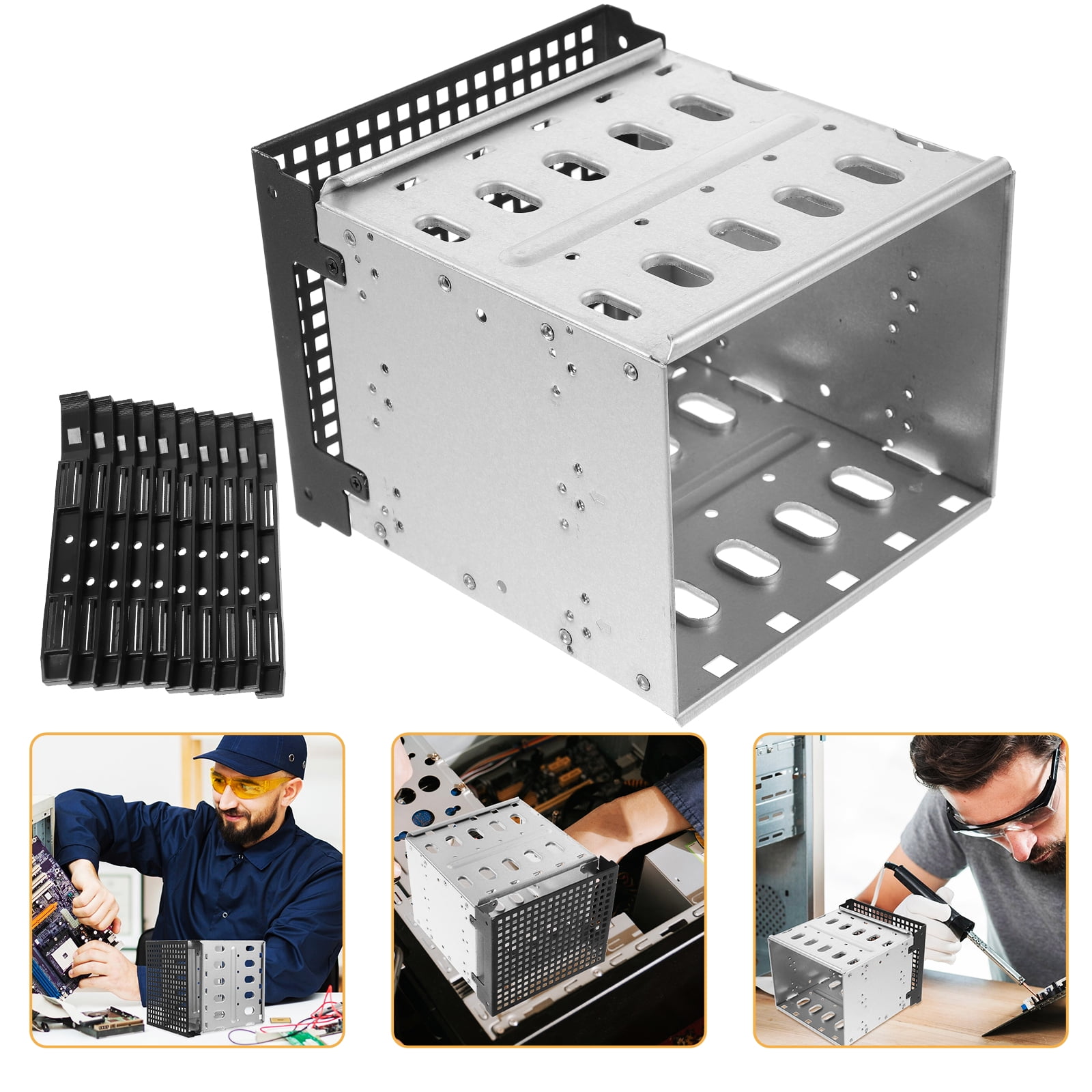 OUNONA Hard Disk Mounting Bracket Drive Tray Computer Disc Racks Silver ...