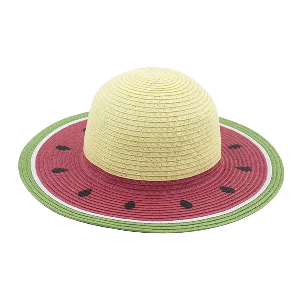 OUNONA Hat Straw Fancy Dress Sun Hawaiian Sombrero Scarecrow Watermelon ...
