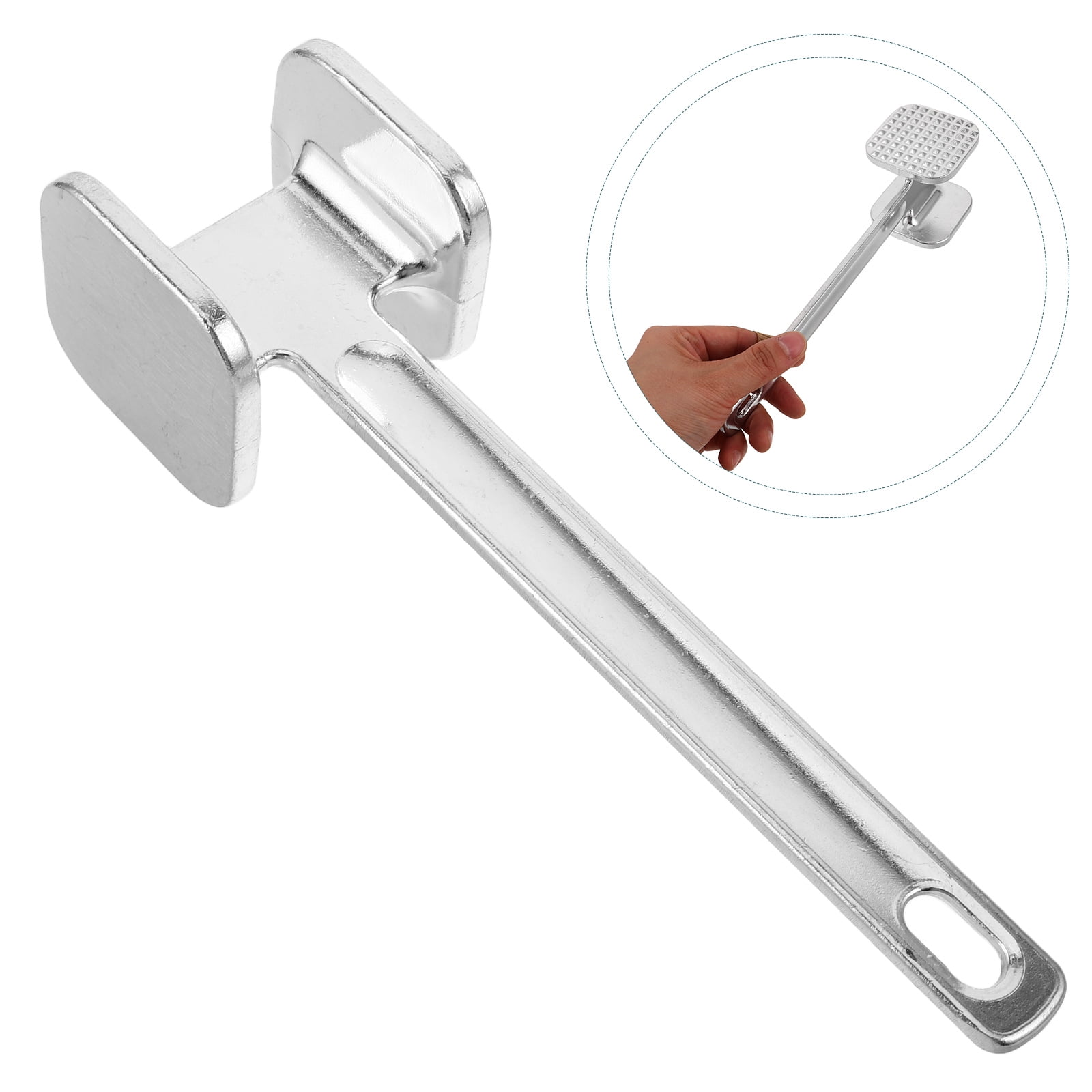 OUNONA Heavy Duty Aluminum Alloy Meat Tenderizer Mallet With ...