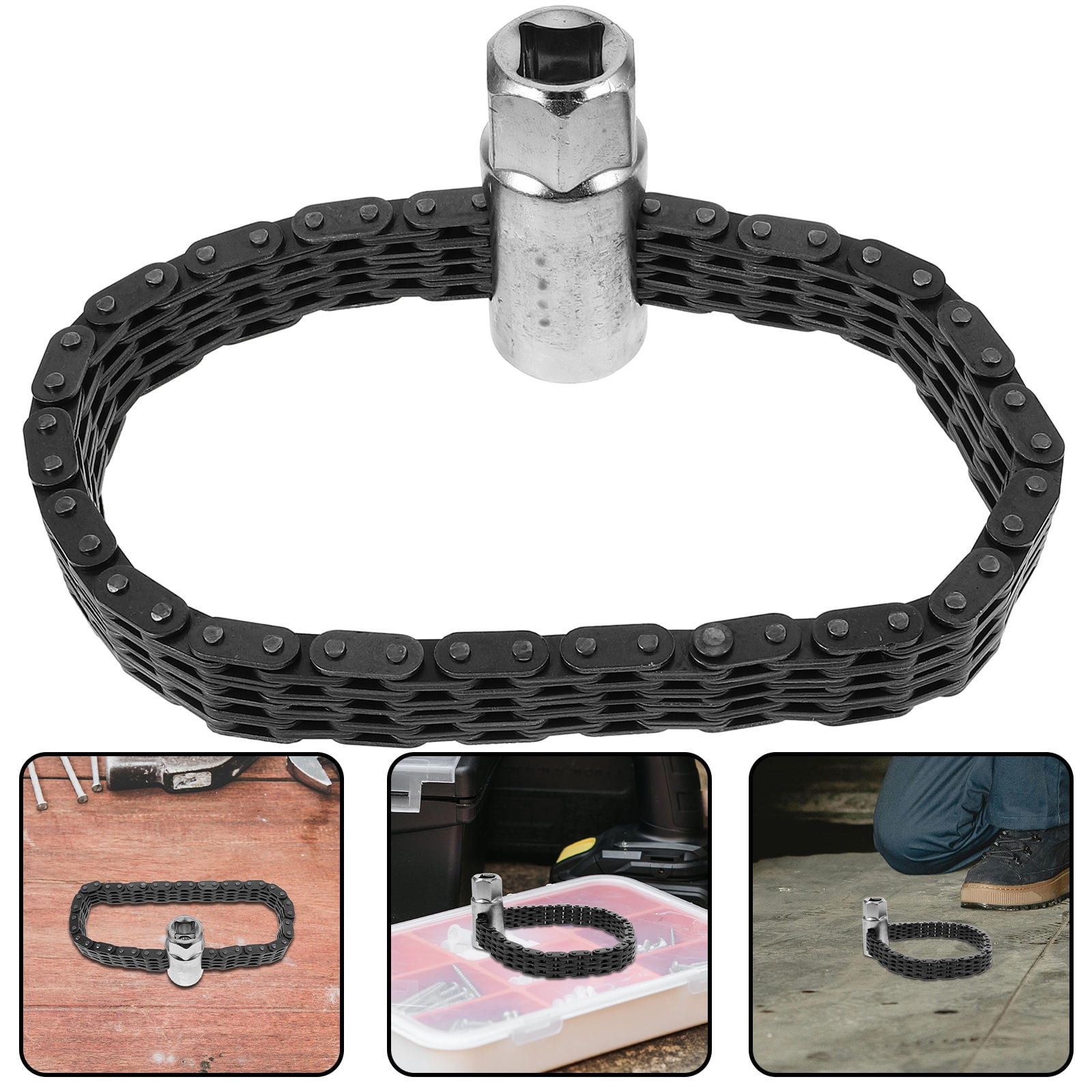 OUNONA Heavy Duty Chain Wrench Oil Filter Wrenches Spanner Removal ...