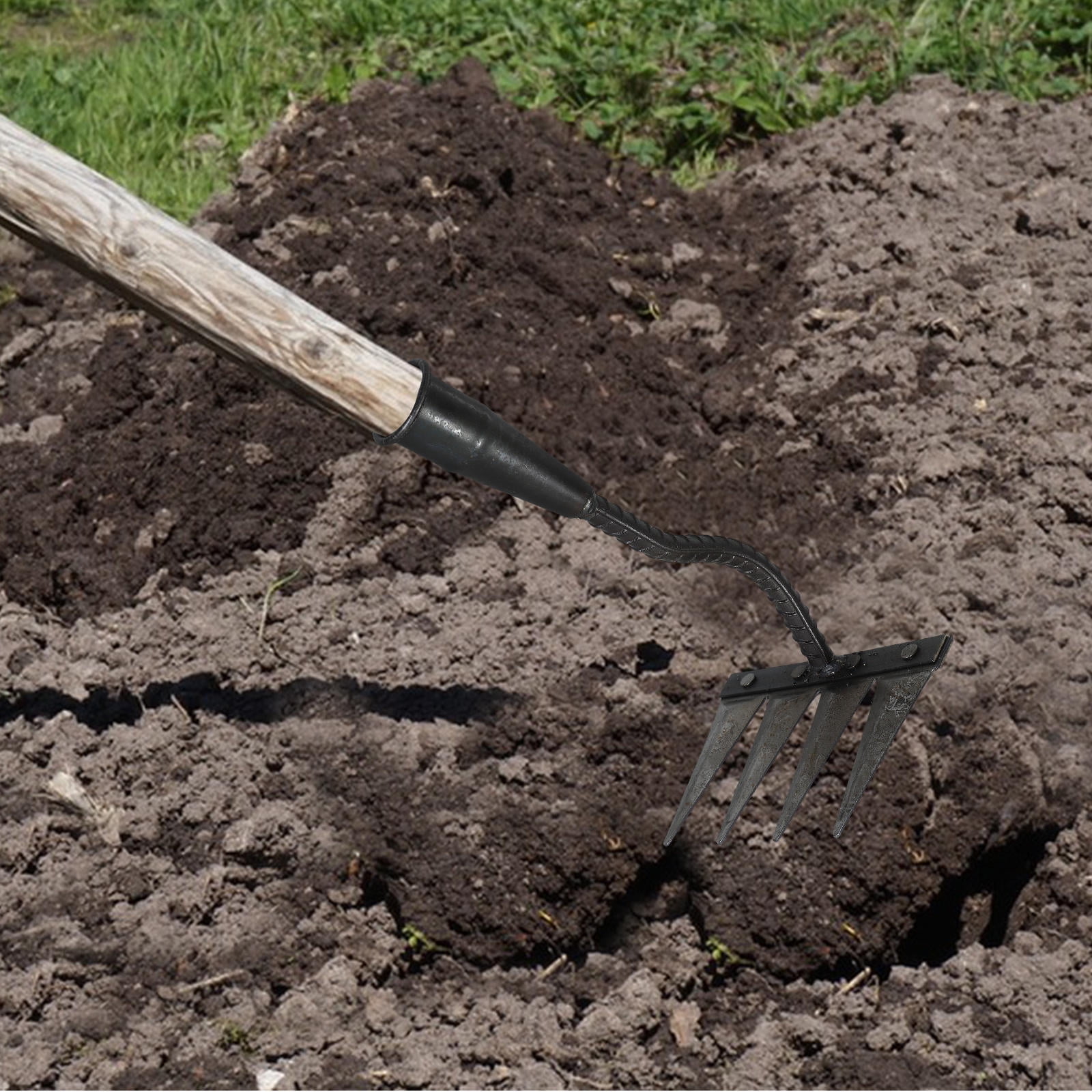 OUNONA Heavy Duty Multi-Function Weeding Rake Tool For Gardening Soil ...